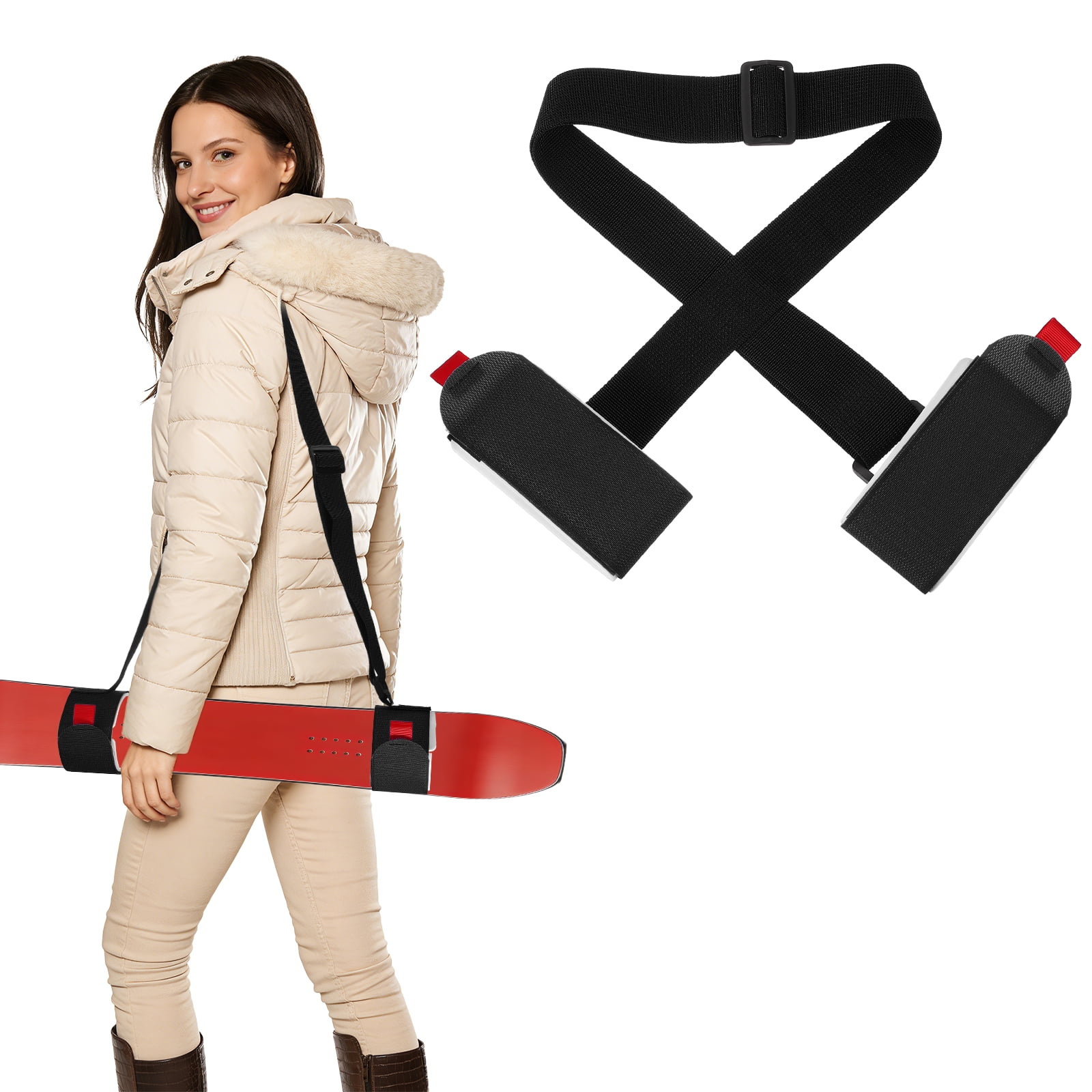 Uxcell Ski Strap, Adjustable Nylon Ski Pole Carrier Shoulder Straps ...