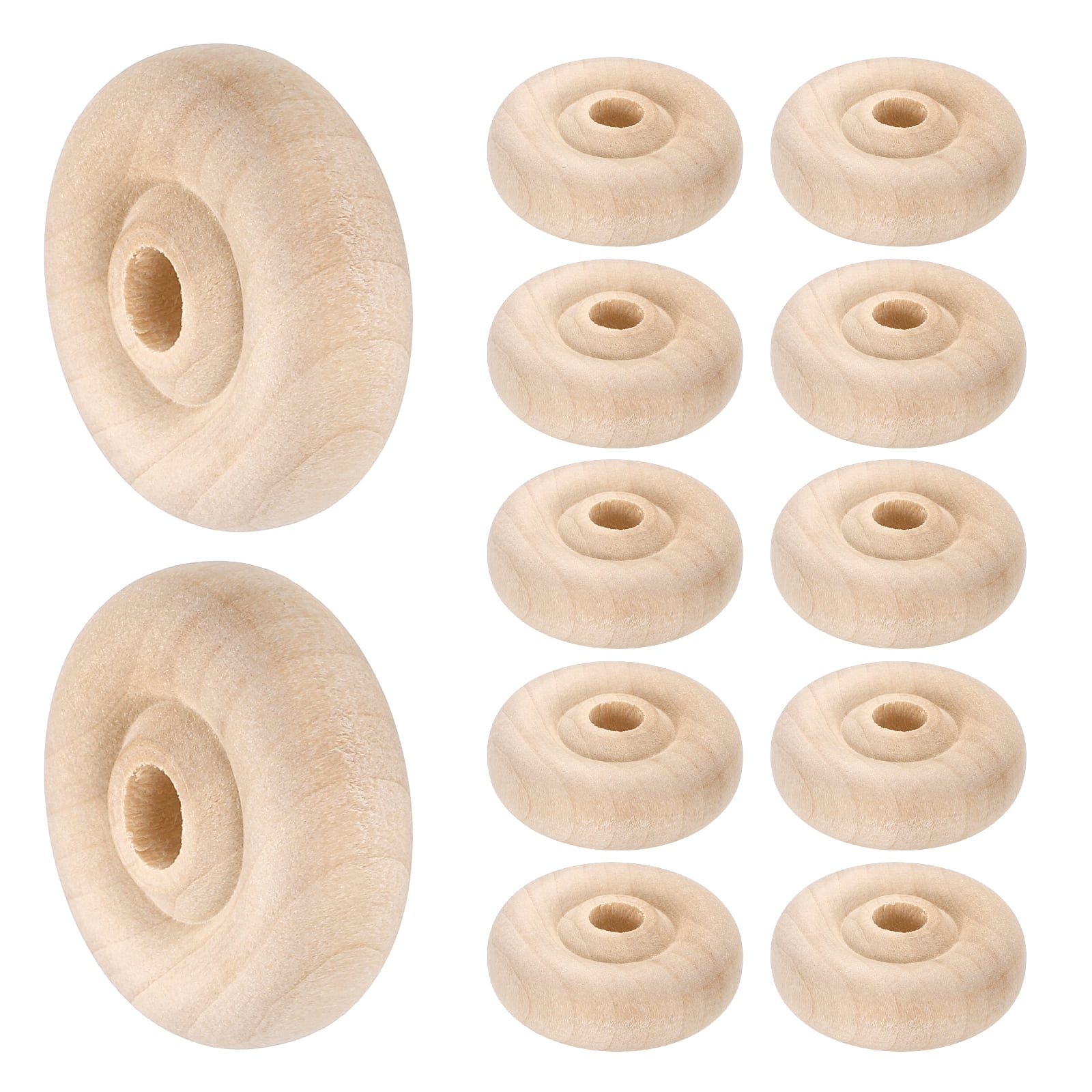 Uxcell Slab Wooden Wheels Flat Unfinished Wood Hobby Wheel for Mini ...