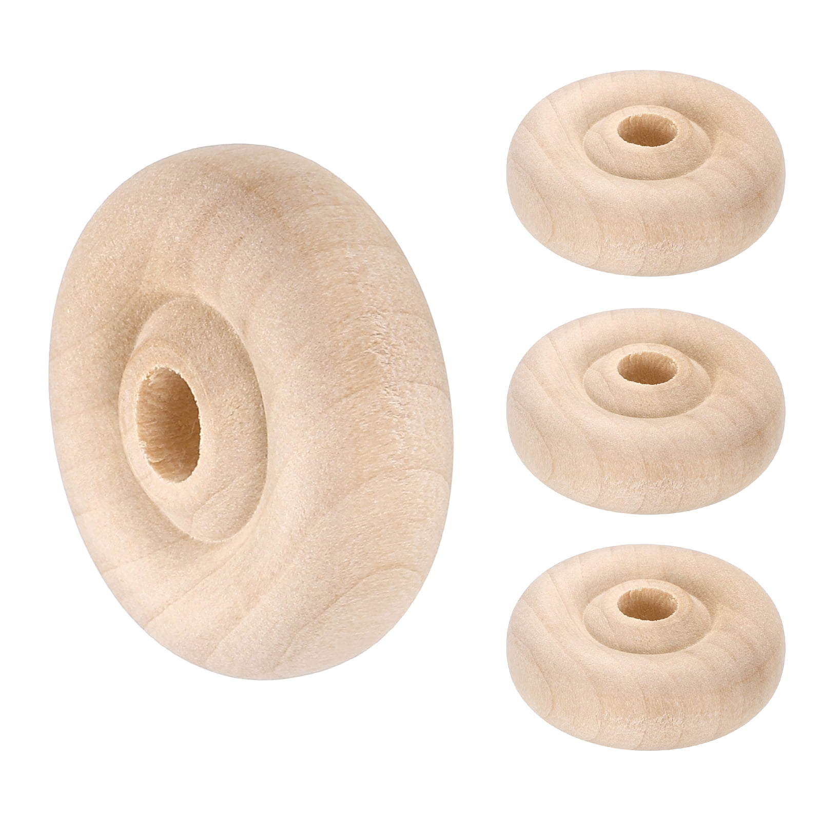 Uxcell Slab Wooden Wheels Flat Unfinished Wood Hobby Wheel for Mini ...