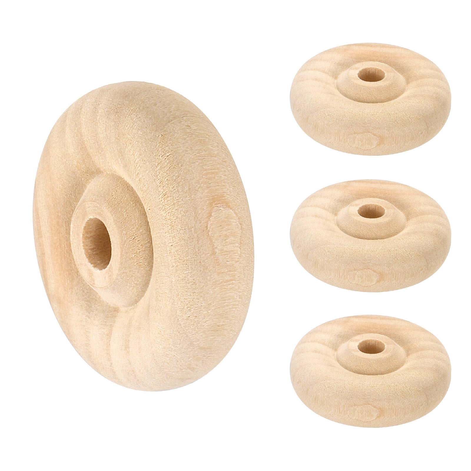Uxcell Slab Wooden Wheels Flat Unfinished Wood Hobby Wheel for Mini ...