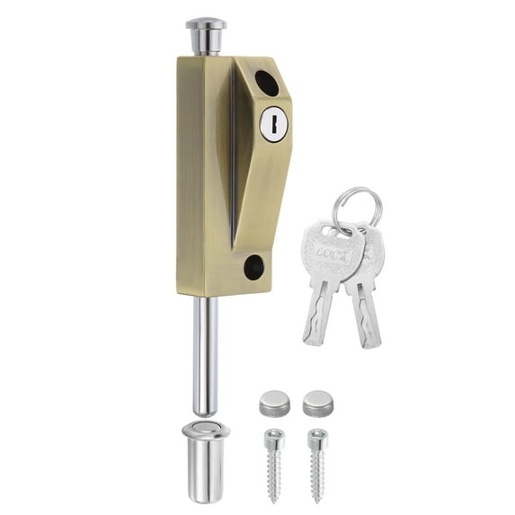Uxcell Sliding Door Lock, Patio Door Lock Keyed Spring Loaded Latch Pin ...