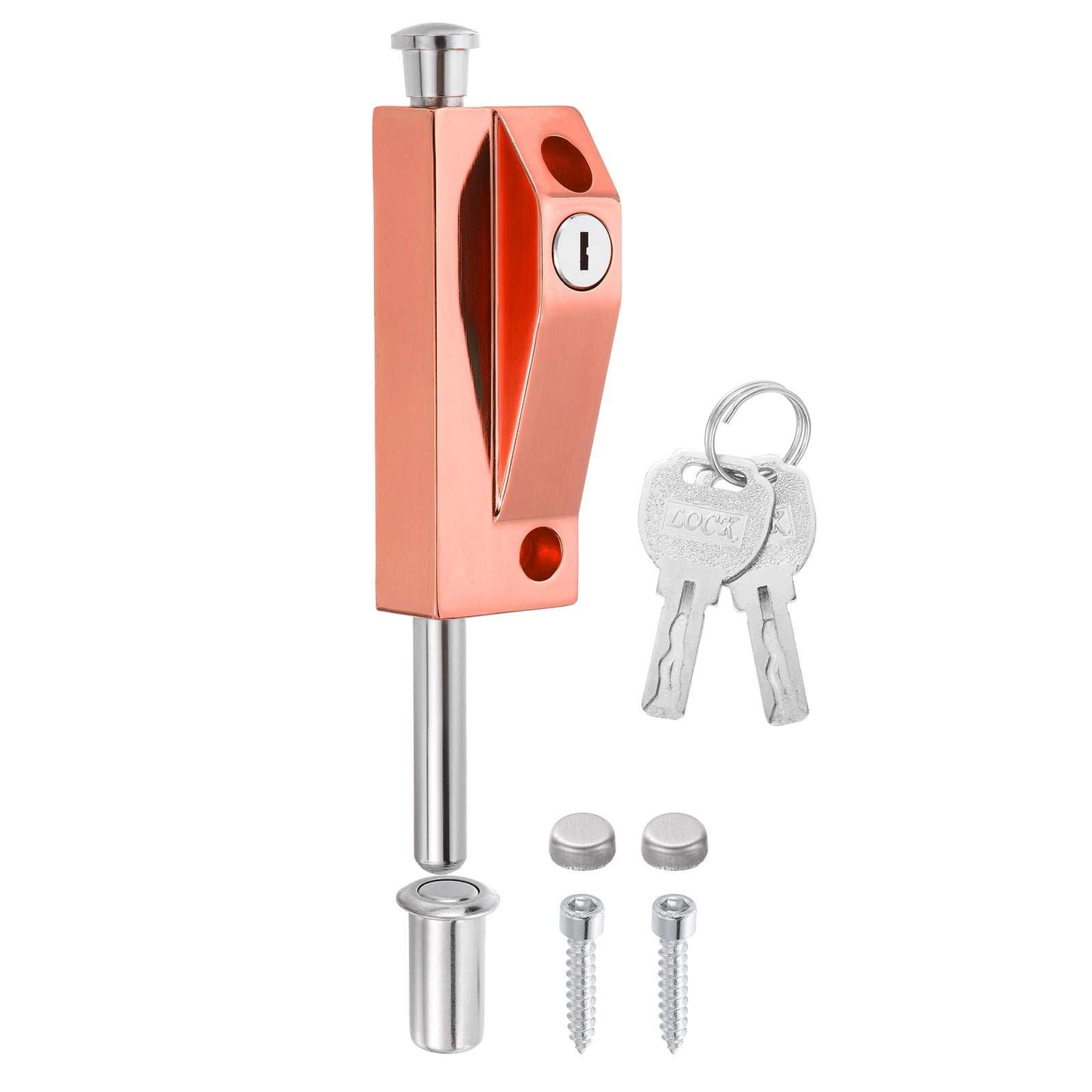 Uxcell Sliding Door Lock, Patio Door Lock Keyed Spring Loaded Latch Pin ...