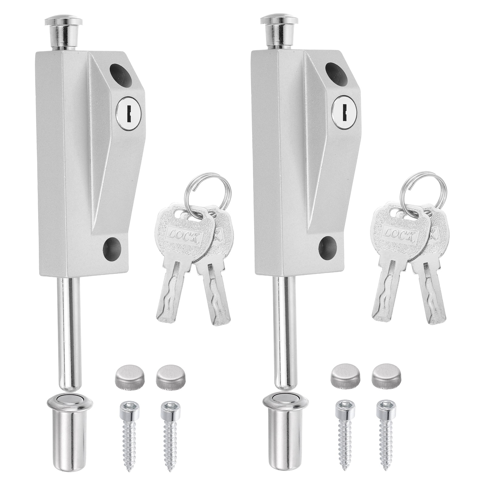 Uxcell Sliding Door Lock, Patio Door Lock Keyed Spring Loaded Latch Pin ...