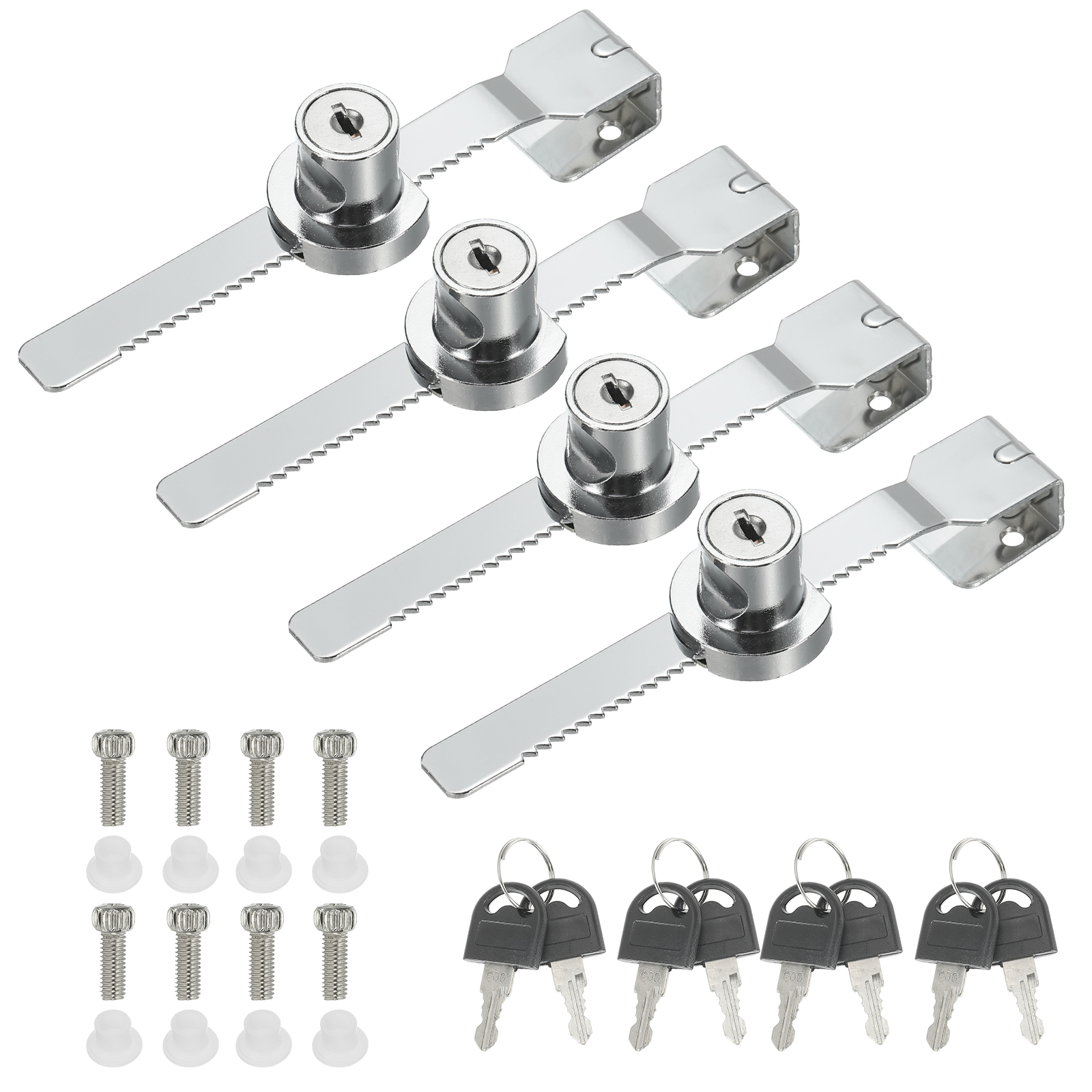 Uxcell Sliding Glass Cabinet Lock, 4Pcs Keyed Alike Showcase Lock ...