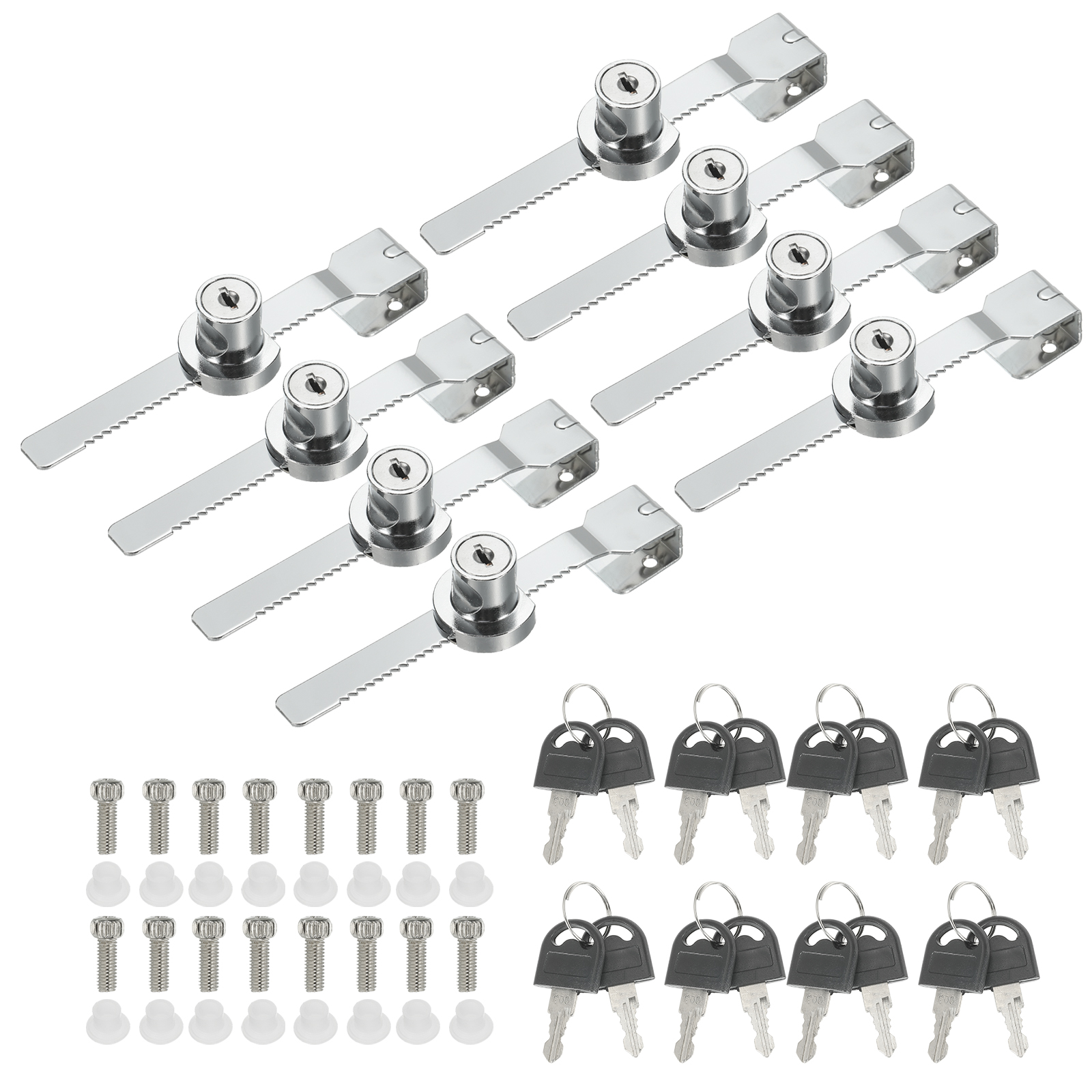 Uxcell Sliding Glass Cabinet Lock, 8Pcs Keyed Different Zinc Alloy ...
