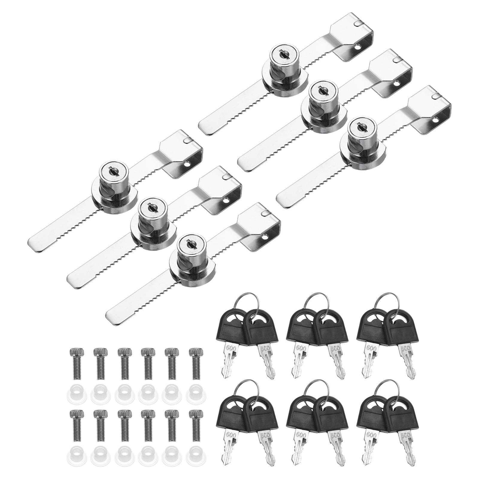 Uxcell Sliding Glass Door Lock, 6 Pcs Keyed Alike Showcase Lock No ...