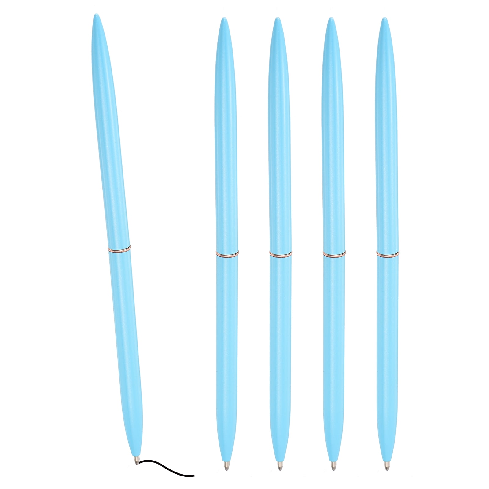 Uxcell Slim Metal Ballpoint Pen, 5Pcs Black Ink 1mm Medium Point Pen ...