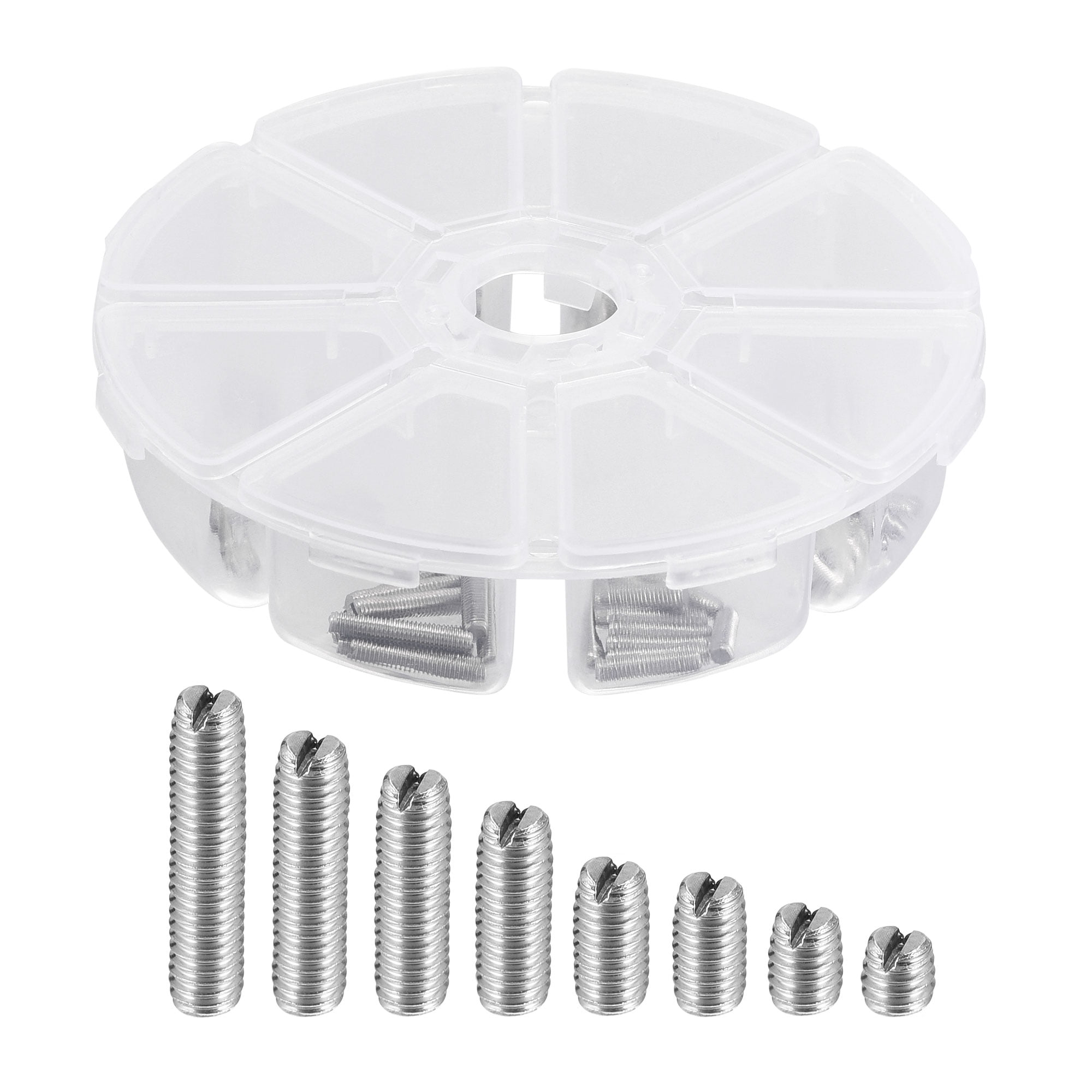 Uxcell Slotted Set Grub Screws, M3 Metric 304 Stainless Steel Flat ...