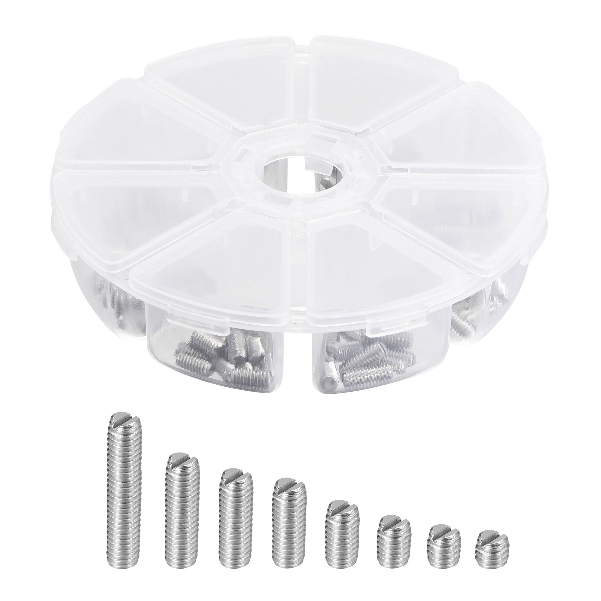 Uxcell Slotted Set Grub Screws, M4 Metric 304 Stainless Steel Flat ...
