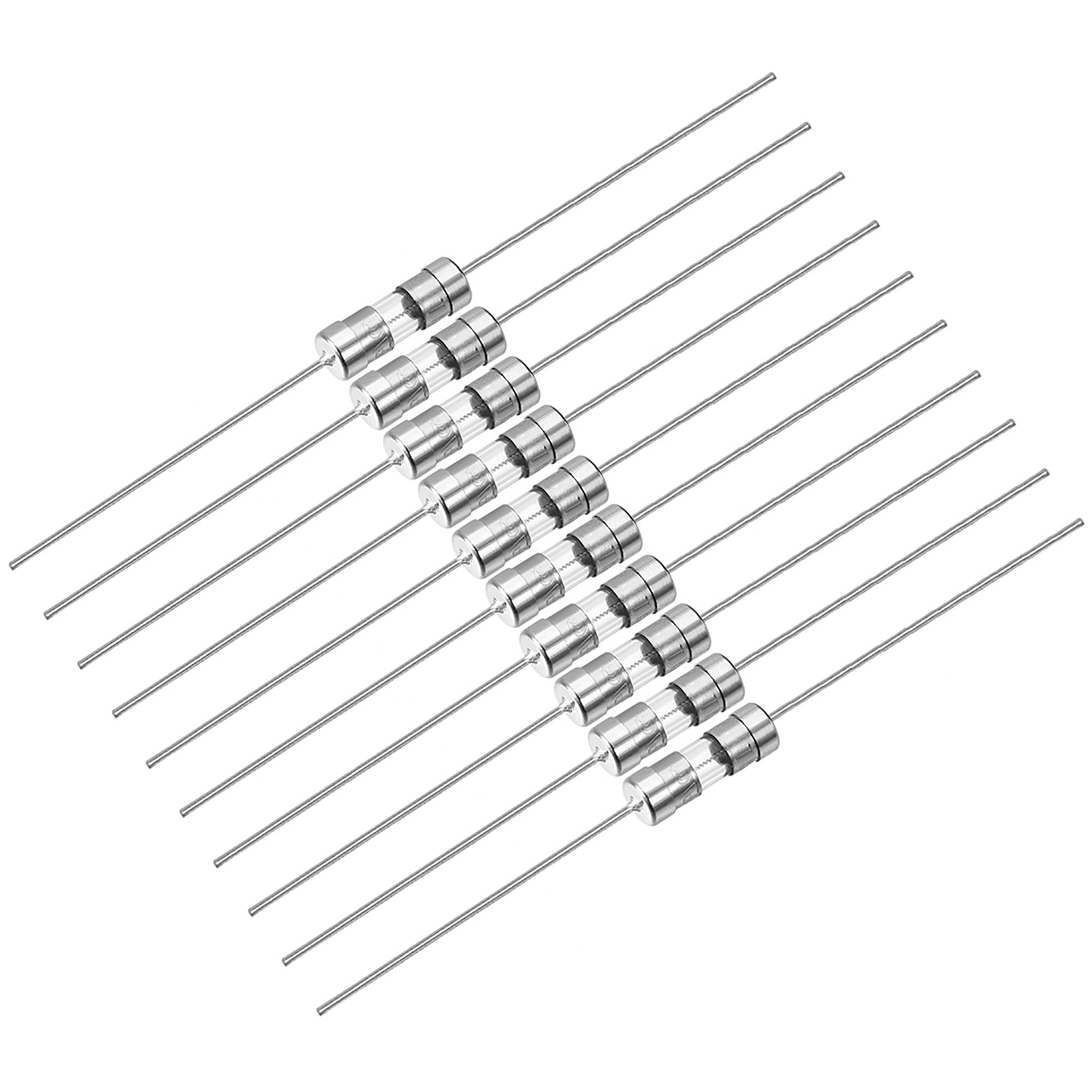 Uxcell Slow Blow Fuse Time Delay Axial Glass Fuse 3.6mm x 10mm 250V T1A ...