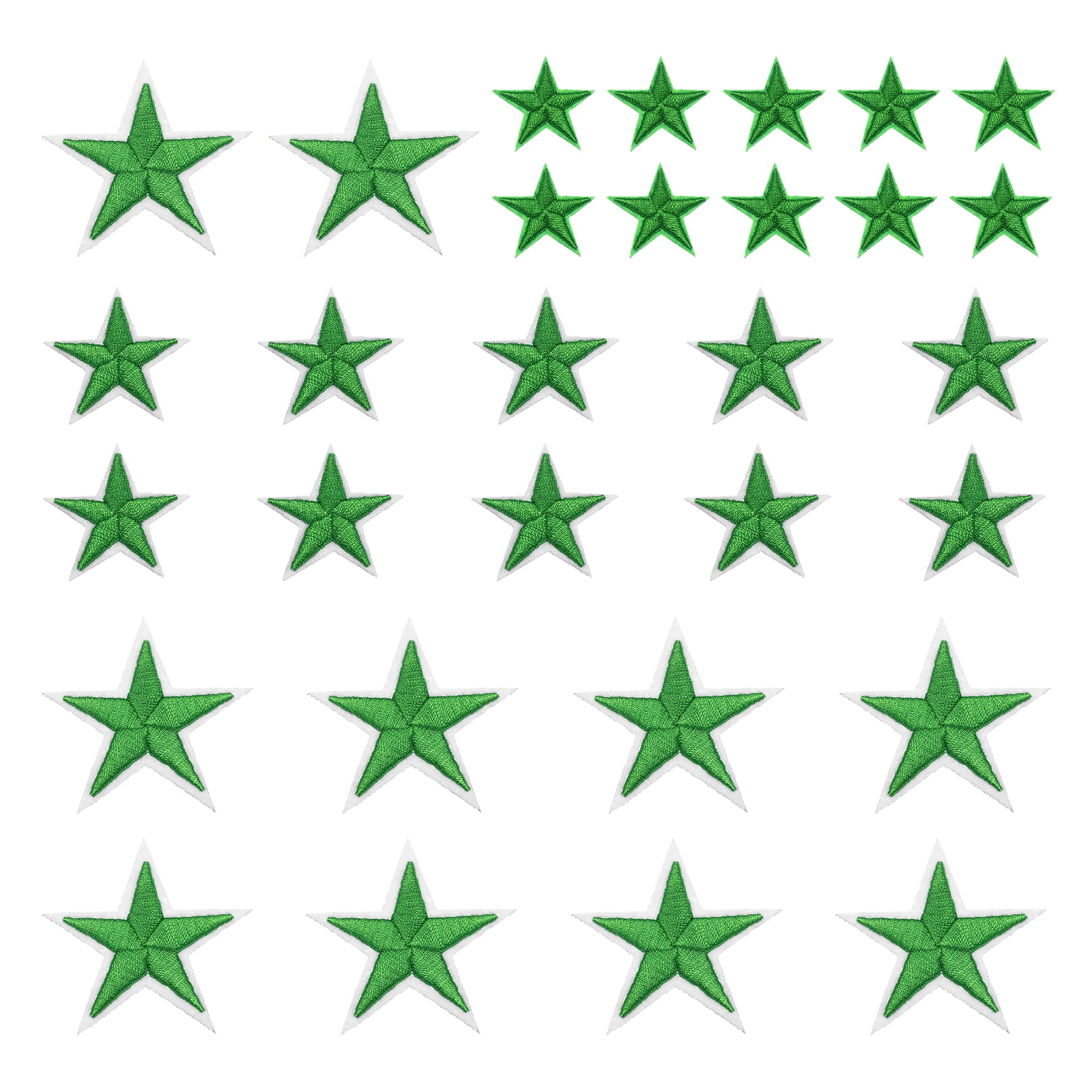 Uxcell Star Iron on Patches Embroidered Sew Patches 2.9/4.1/5.7x2.9/3.9 ...