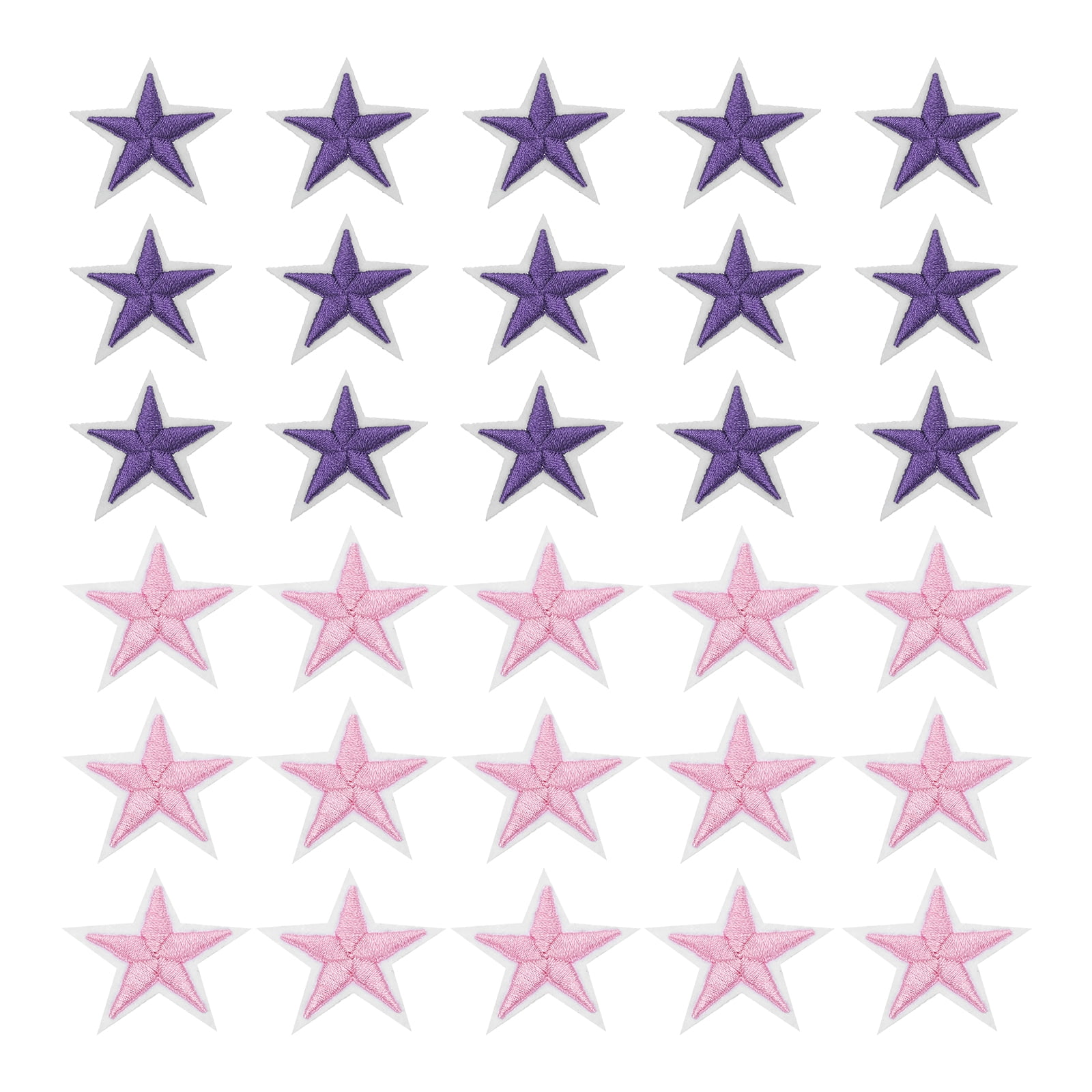 Uxcell Small 5Star Iron on Patches Embroidered Sew Patches Appliques ...