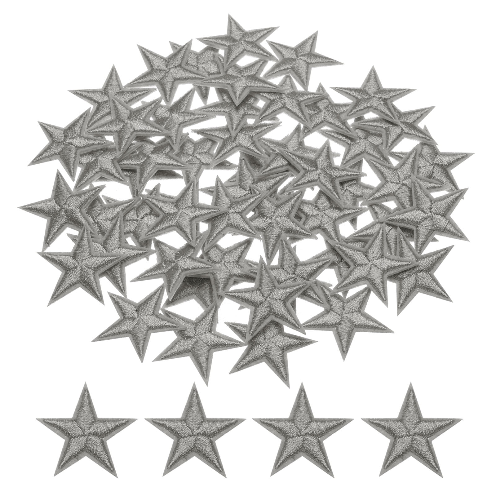 Uxcell Small 5Star Iron on Patches Embroidered Sew Patch Appliques Dark ...
