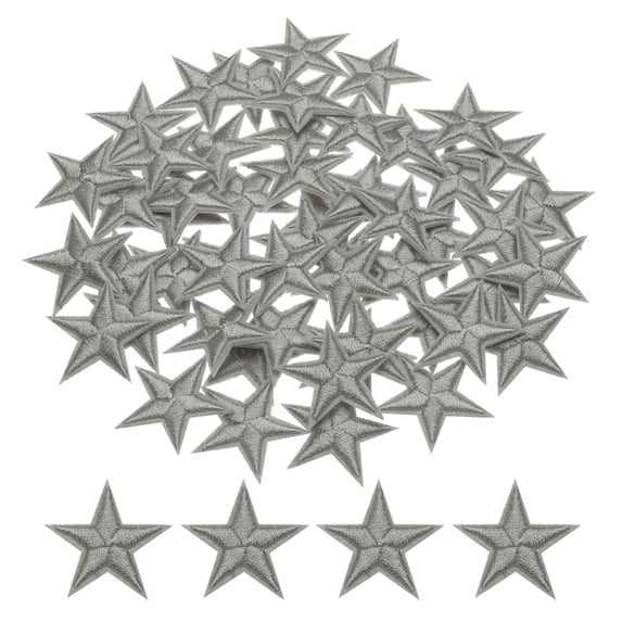 Uxcell Small 5Star Iron on Patches Embroidered Sew Patch Appliques Dark ...