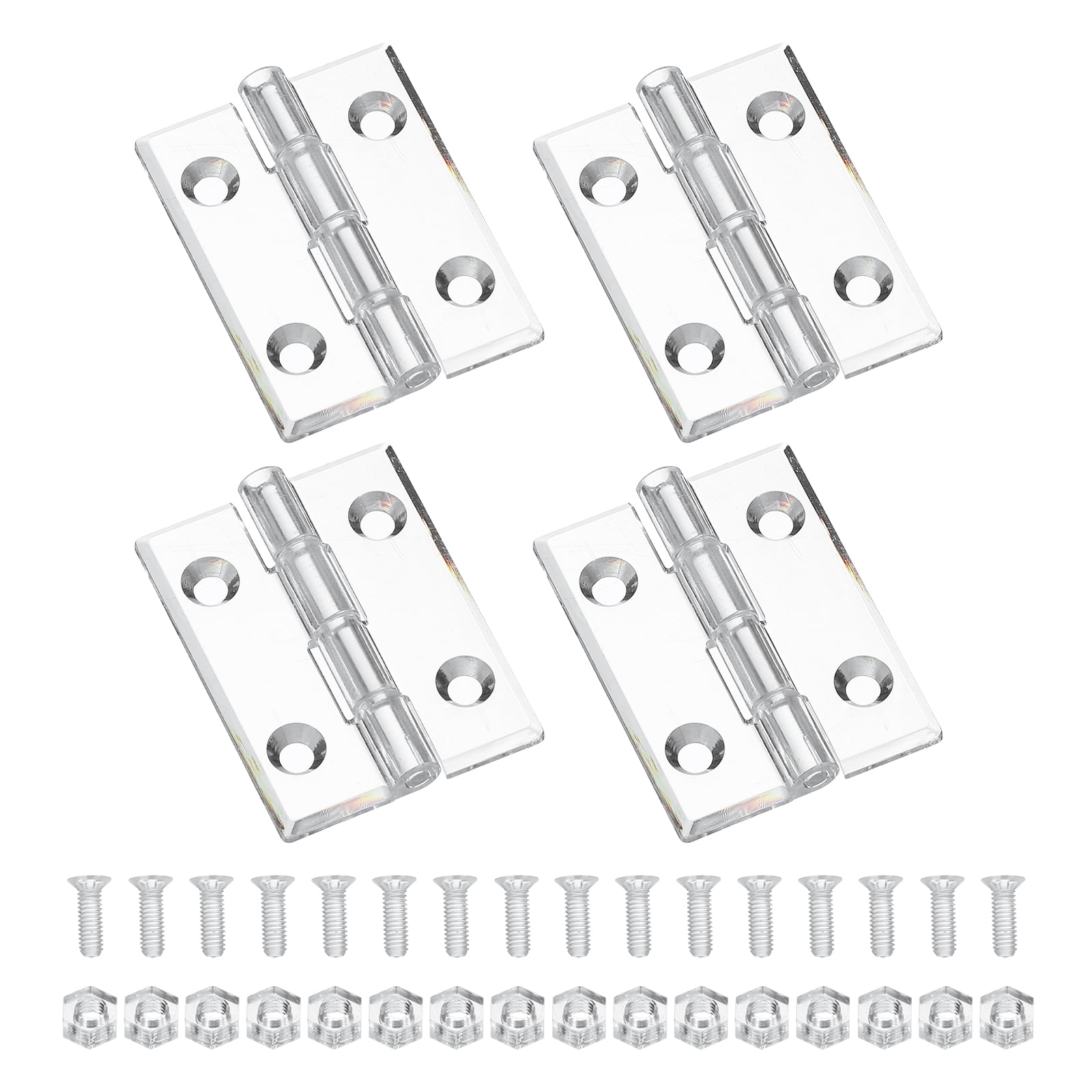 Uxcell Small Acrylic Hinges Plastic Clear Hinge Continuous Piano ...