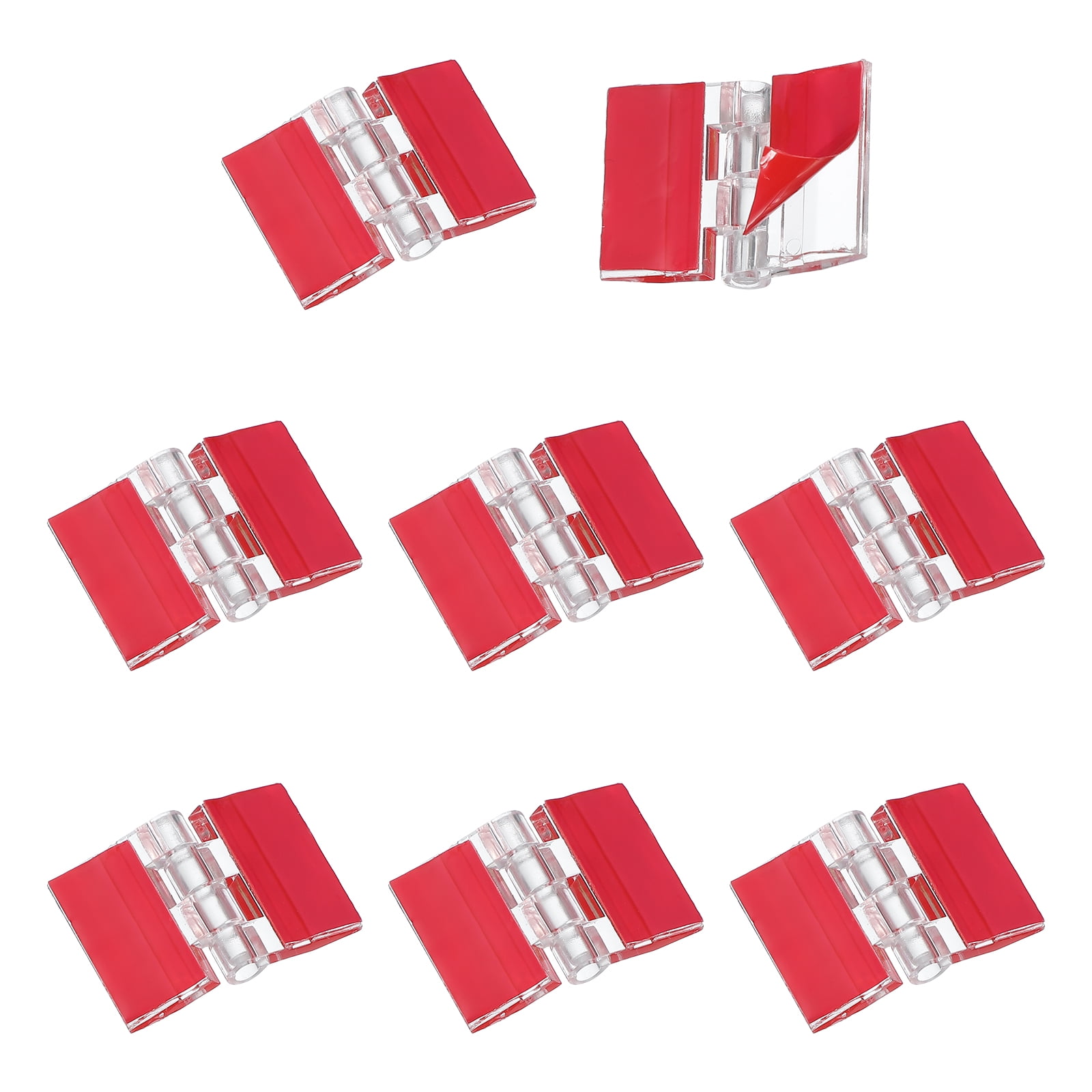 Uxcell Small Acrylic Hinges Plastic Self-Adhesive Clear Hinge ...