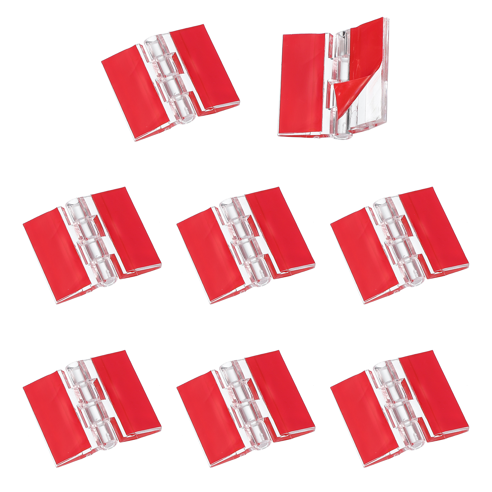 Uxcell Small Acrylic Hinges Plastic Self-Adhesive Clear Hinge ...