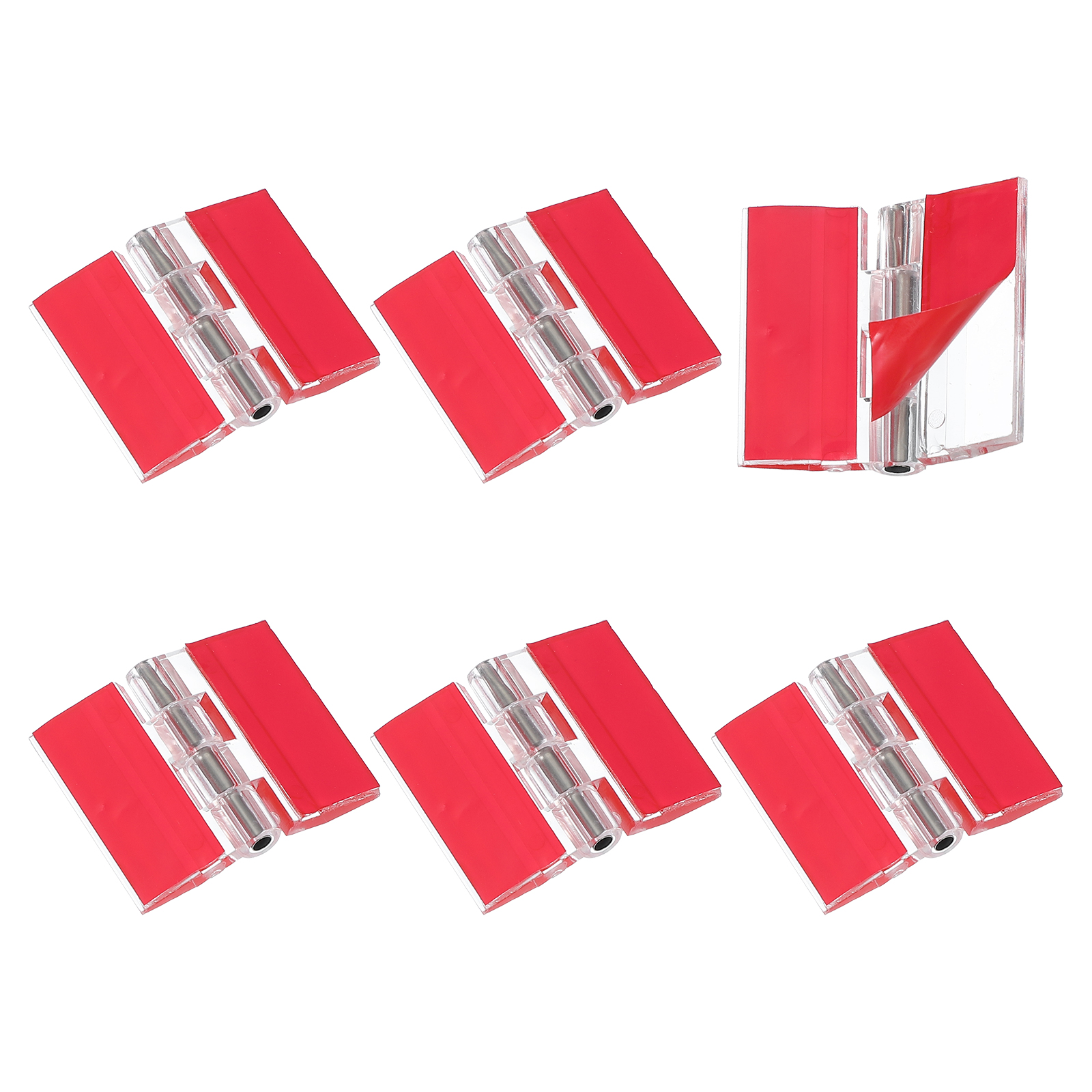Uxcell Small Acrylic Hinges Plastic Self-Adhesive Clear Hinge for ...