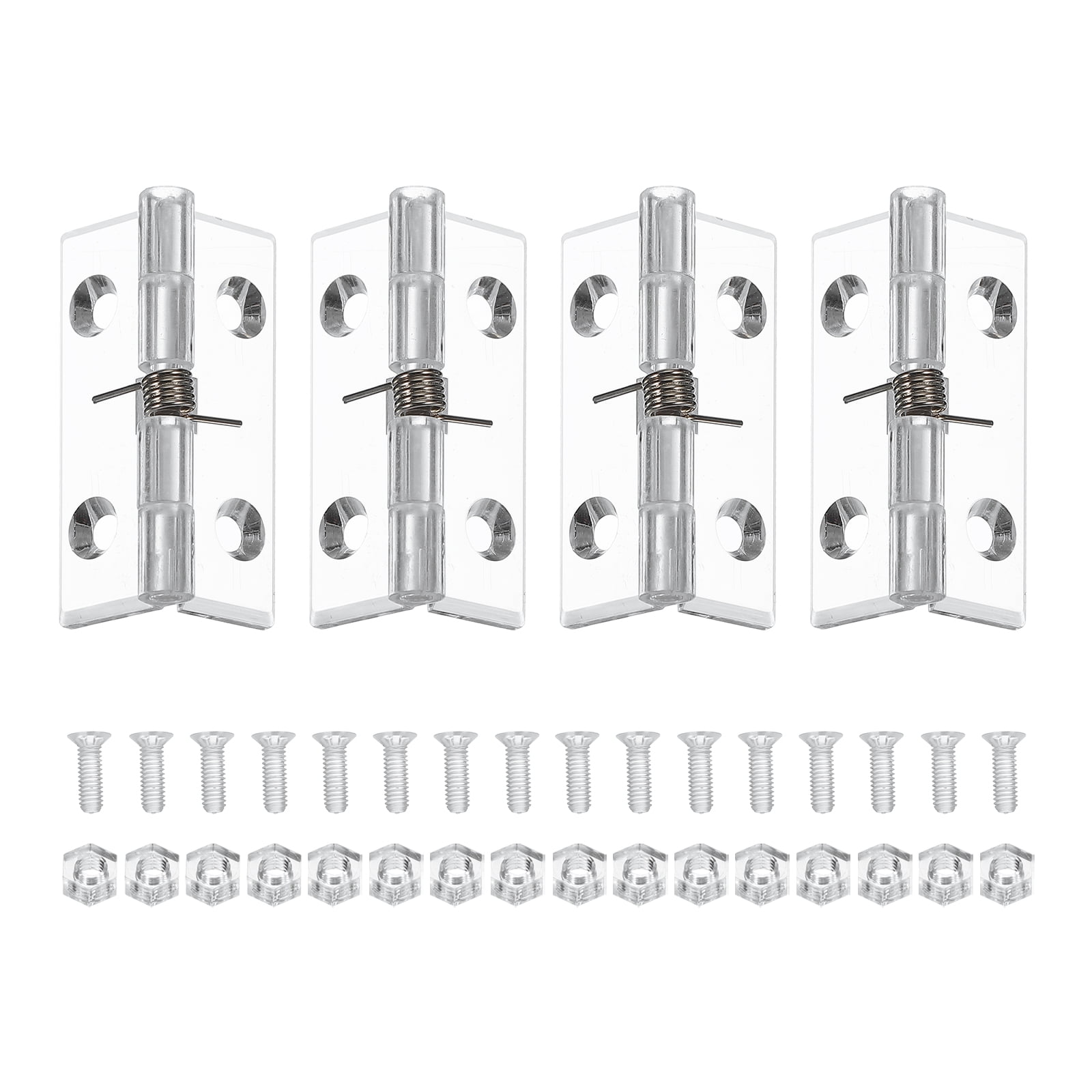 Uxcell Small Acrylic Hinges Plastic Spring Clear Hinge 45x35mm Folding ...