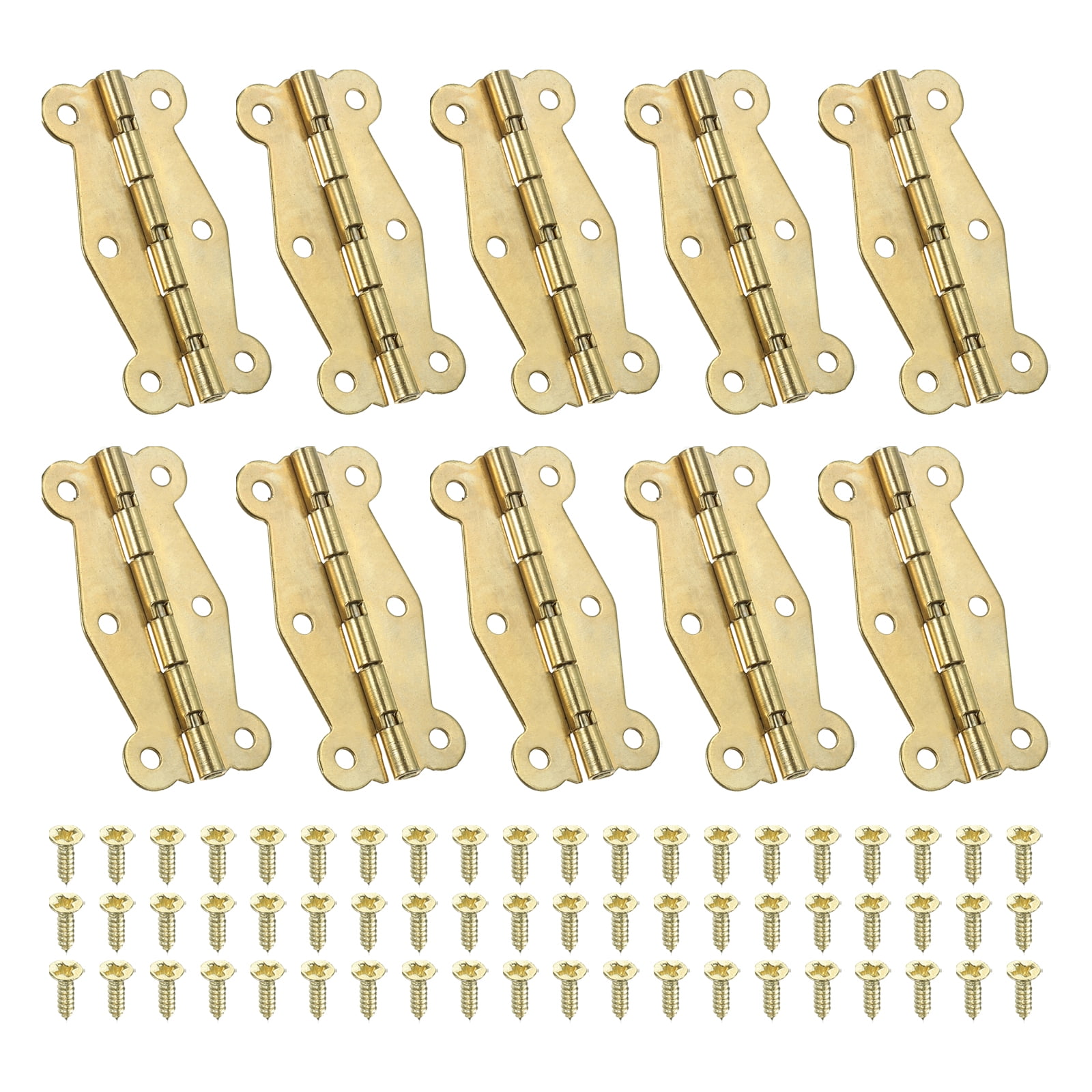 Uxcell Small Box Hinges 2 Inch, 10 Pack 90-Degree Butterfly Decorative ...