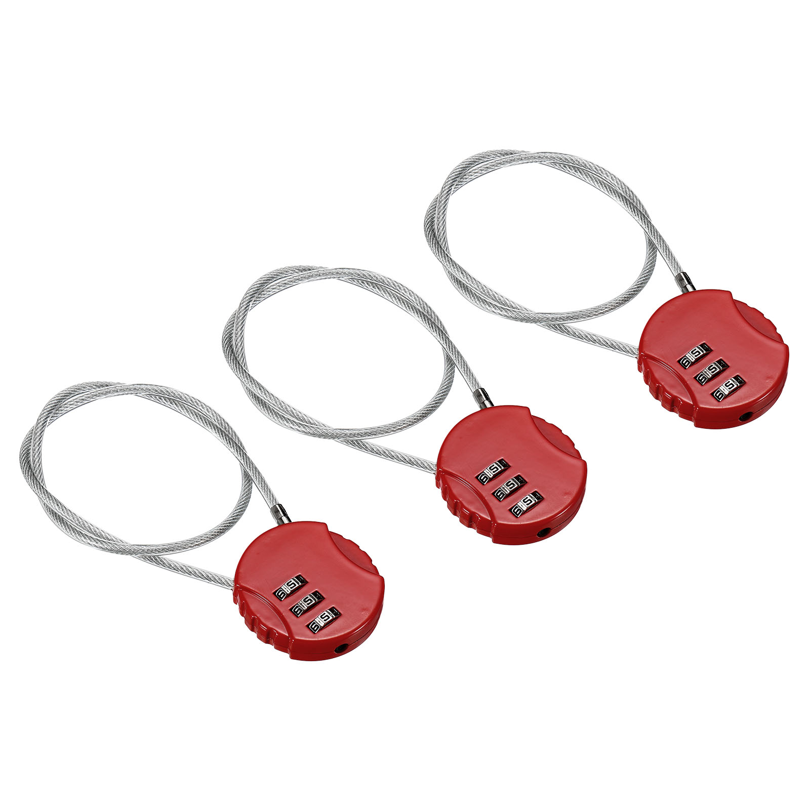 Uxcell Small Combination Lock 14.9 Inch, 3 Pack 3 Digit Padlock for Gym ...