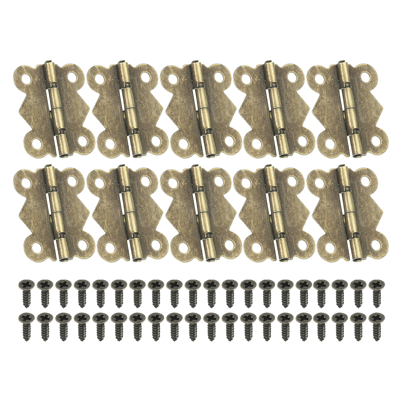Uxcell Small Jewelry Box Hinges 1-1/4 inch, 10 Pack 90-degree Butterfly ...