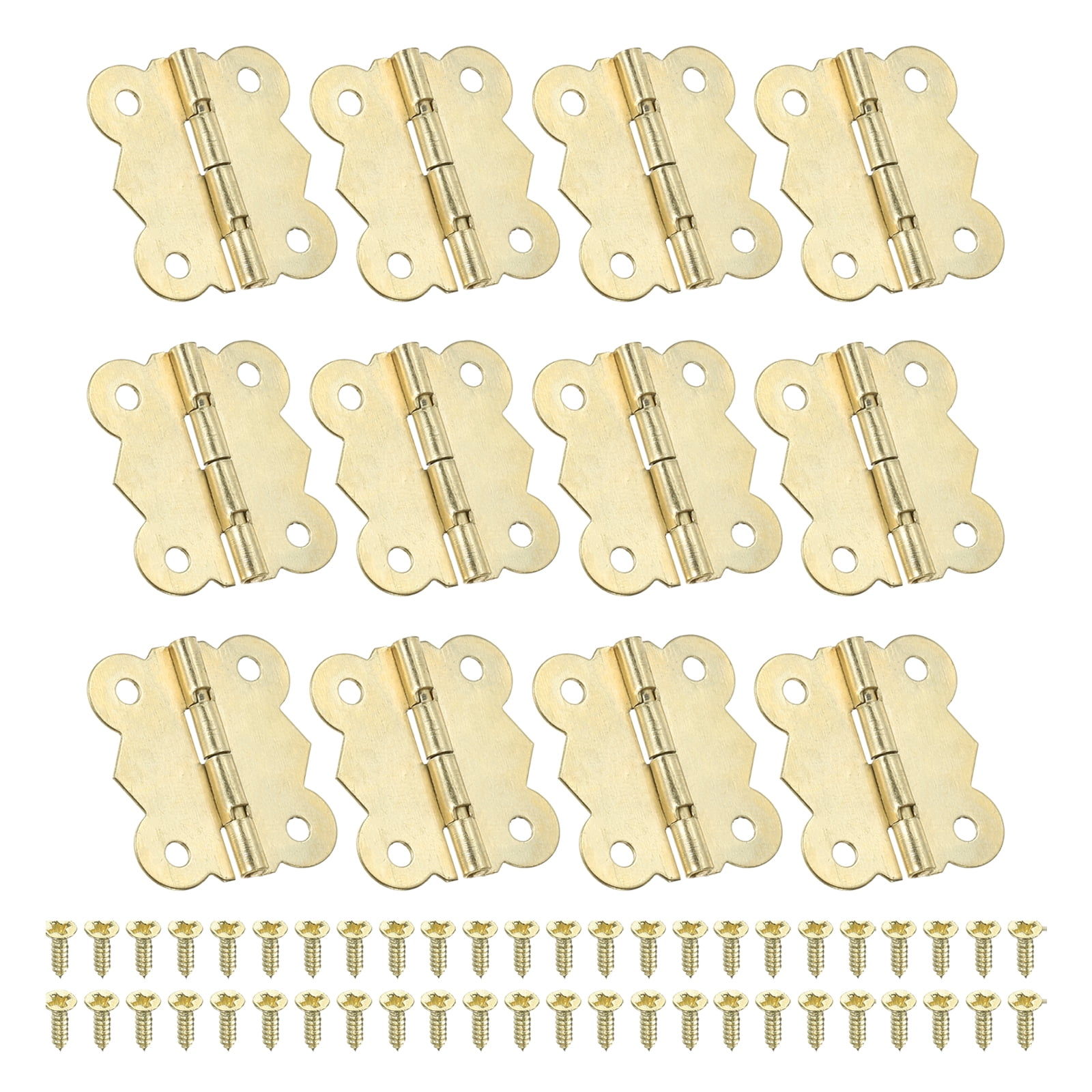 Uxcell Small Jewelry Box Hinges 1-1/4 inch, 12 Pack 90-degree Butterfly ...