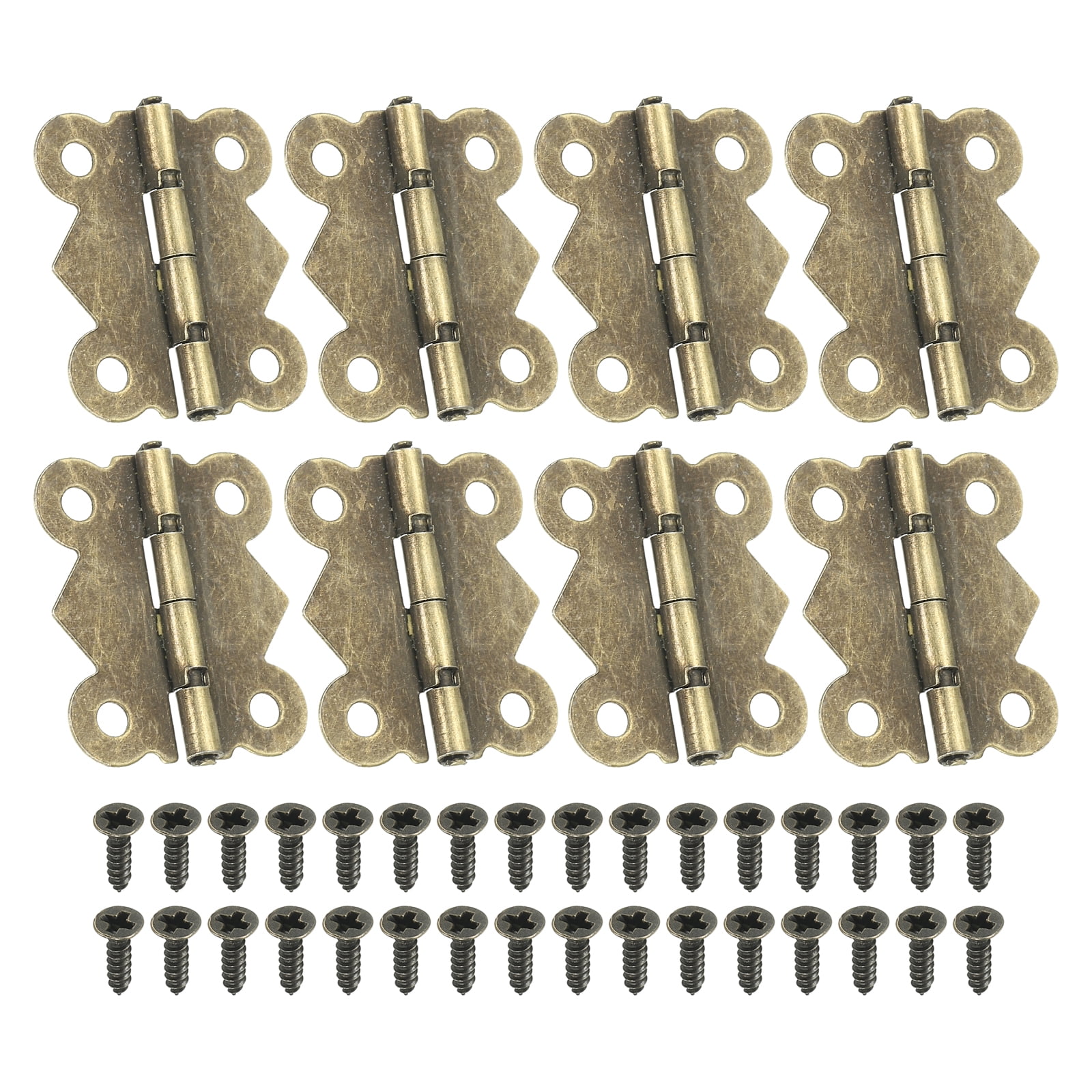 Uxcell Small Jewelry Box Hinges 1-1/4 inch, 8 Pack 90-degree Butterfly ...