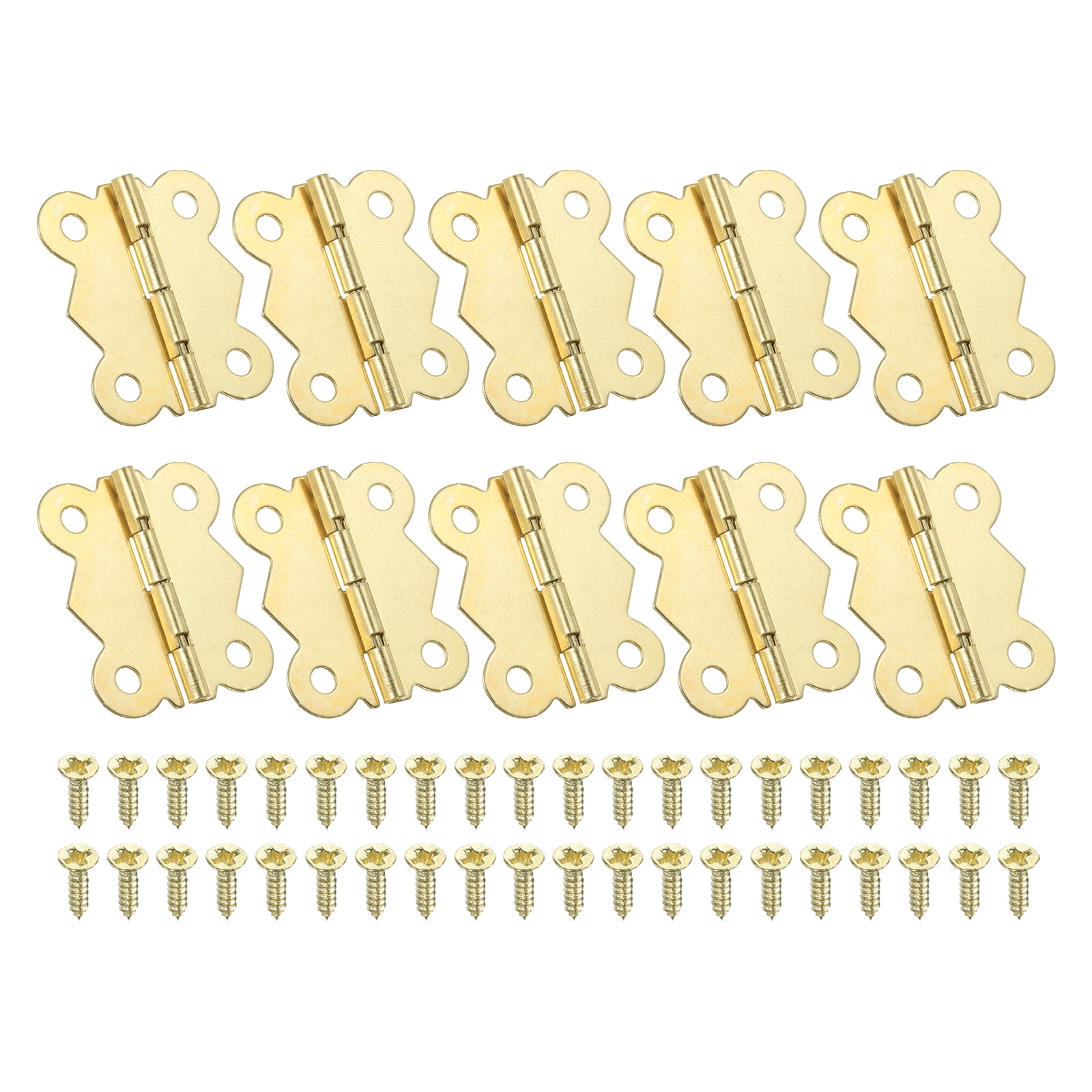 Uxcell Small Jewelry Box Hinges 1-5/8 inch, 10 Pack 90-degree Butterfly ...