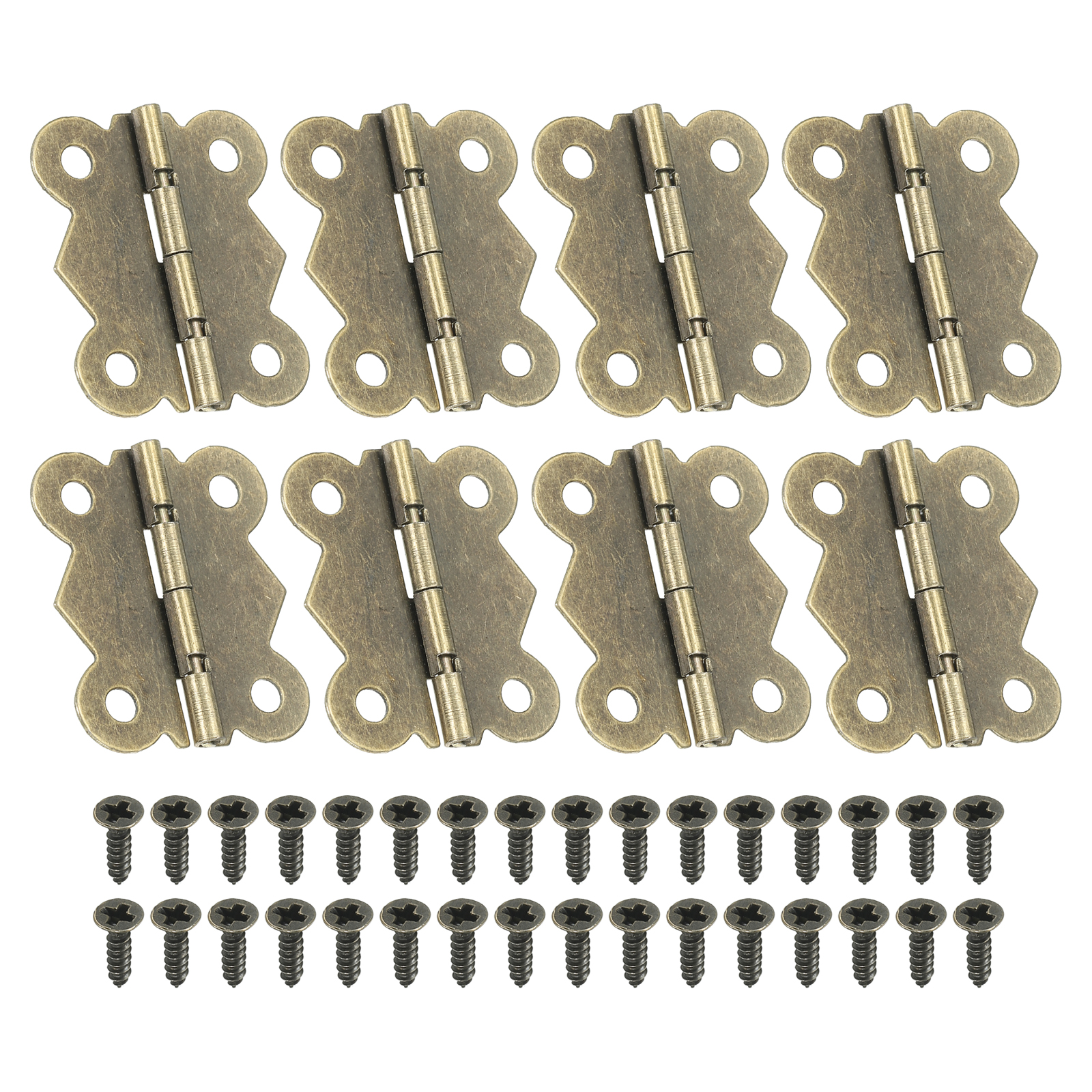 Uxcell Small Jewelry Box Hinges 1-5/8 inch, 8 Pack 180-degree Butterfly ...