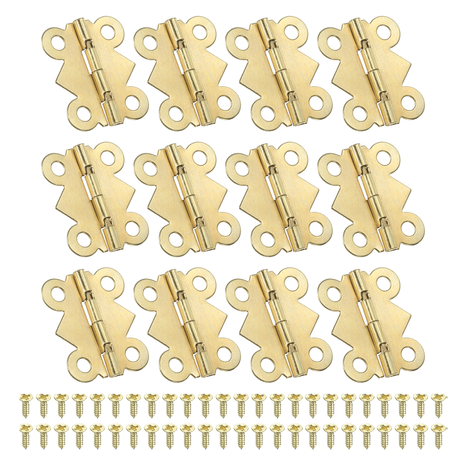 Uxcell Small Jewelry Box Hinges 7/8 inch, 12 Pack 180-degree Butterfly ...