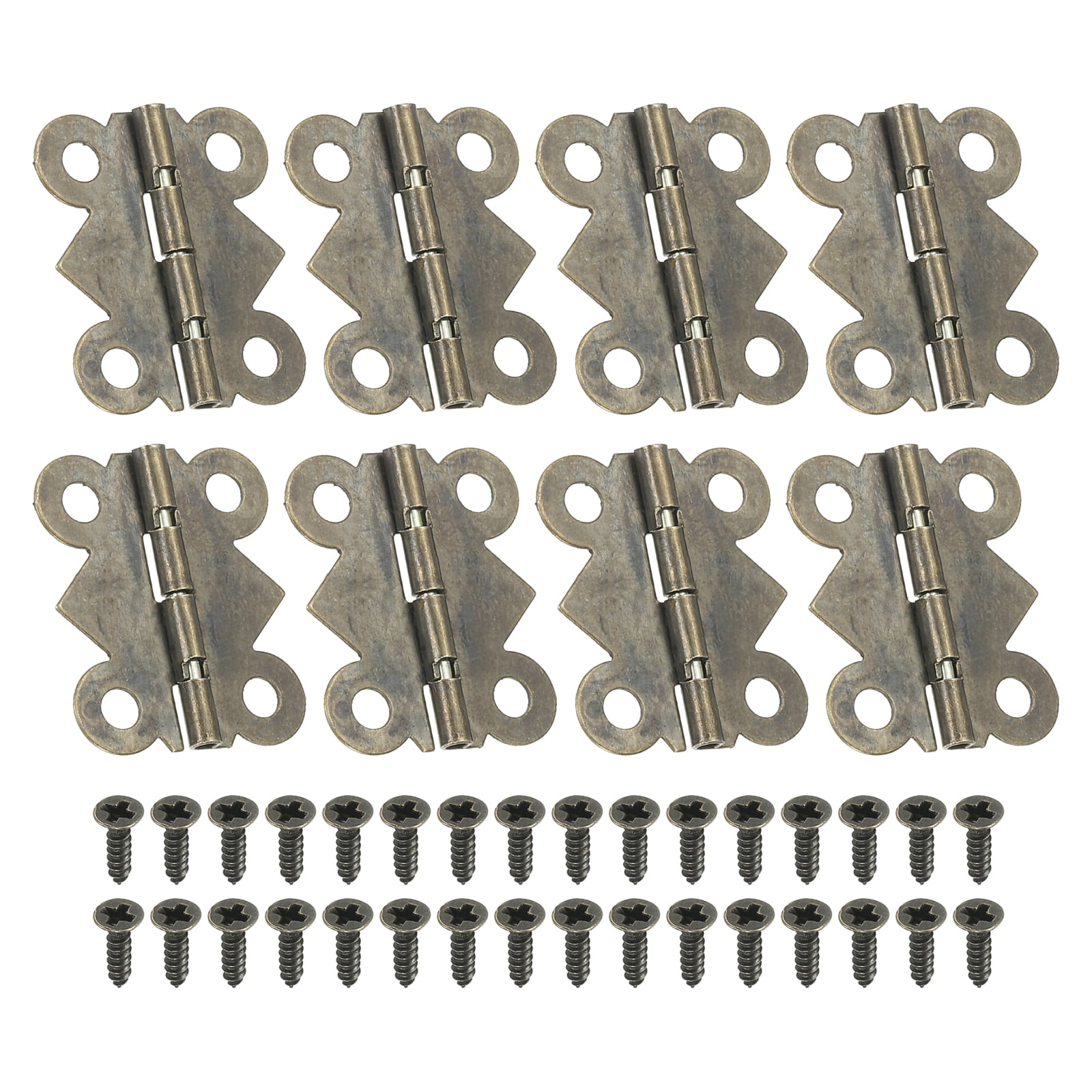 Uxcell Small Jewelry Box Hinges 7/8 inch, 8 Pack 90-degree Butterfly ...