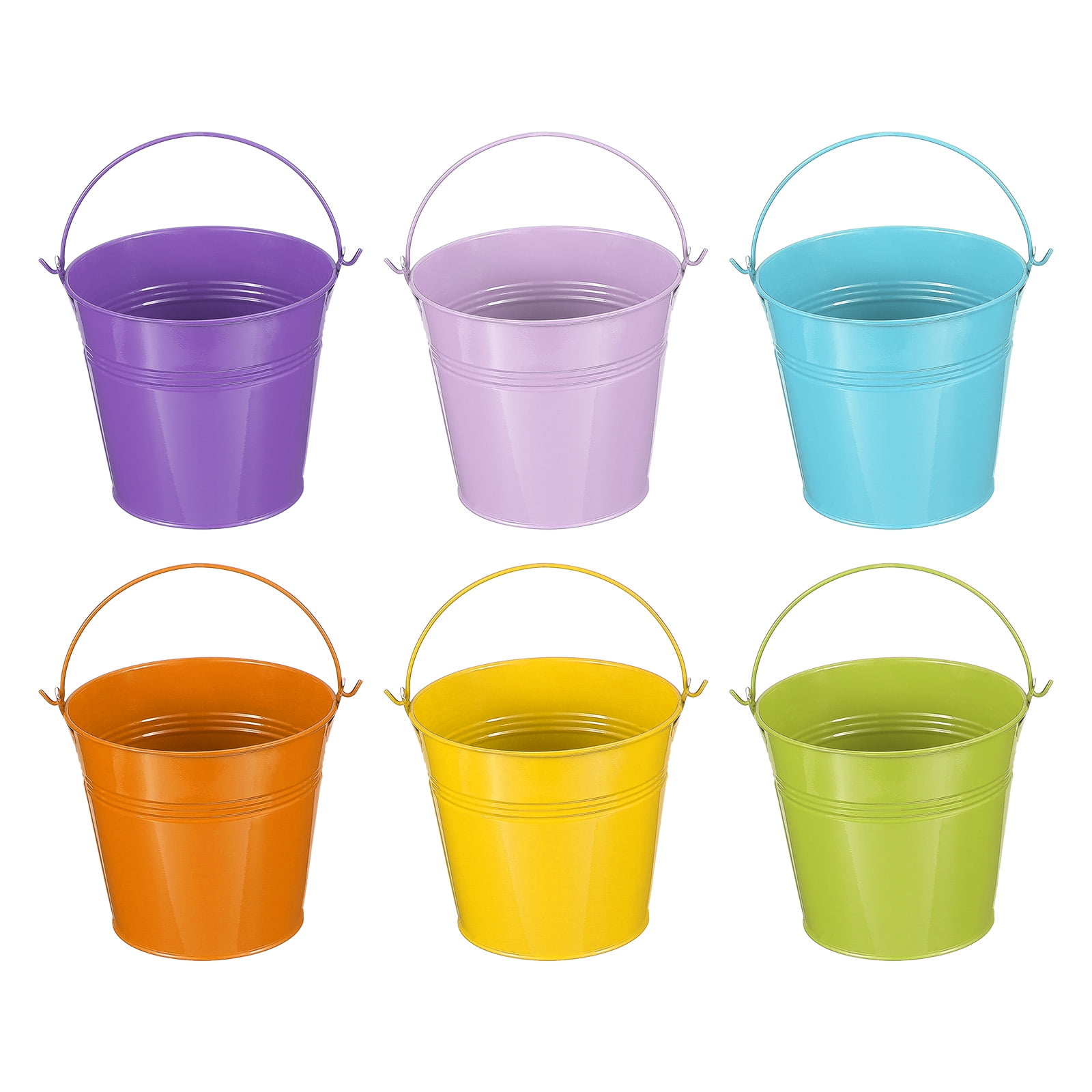 Small Metal Buckets with Handle Mini Galvanized Bucket Colorful Easter ...
