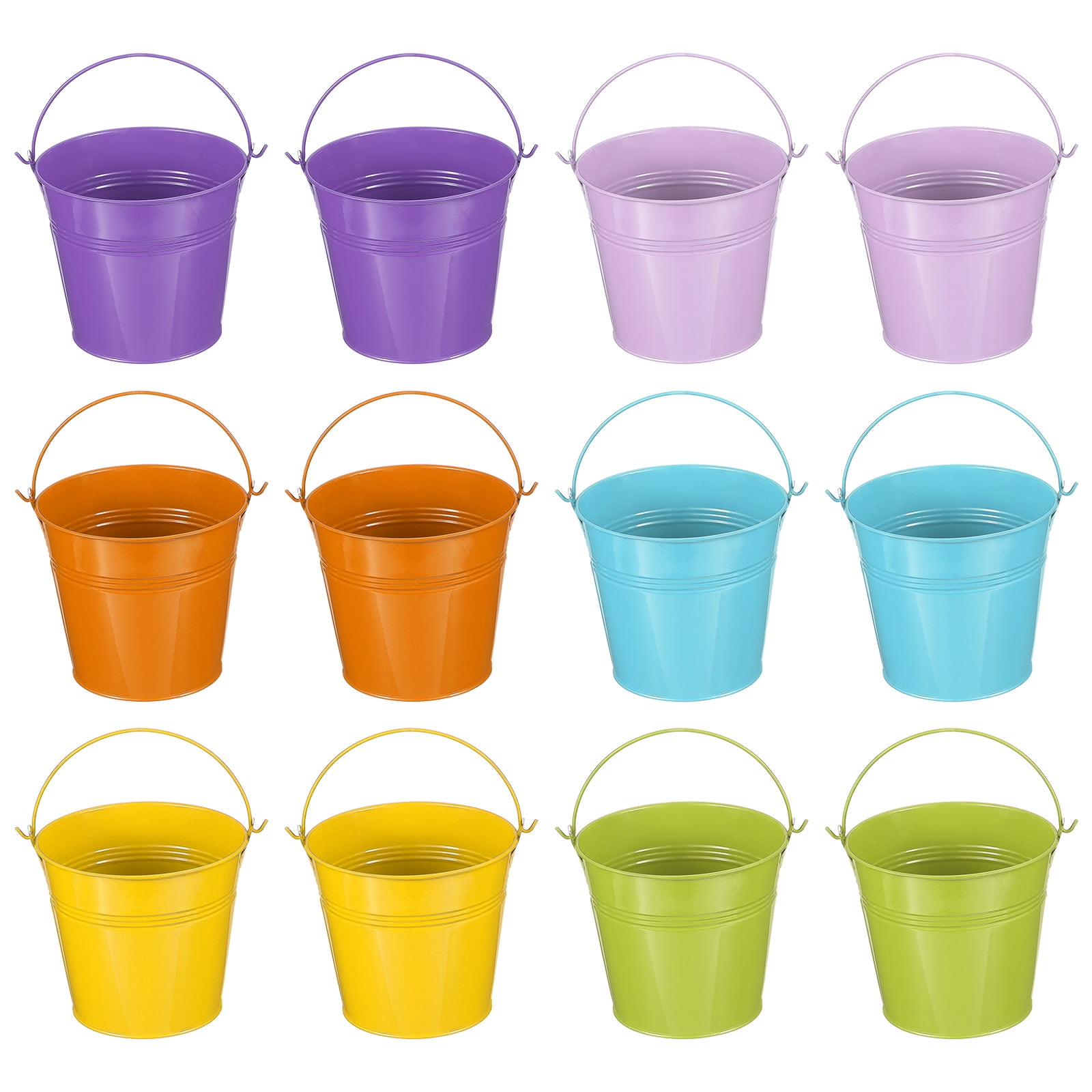 Small Metal Buckets with Handle Mini Galvanized Bucket Colorful Easter ...