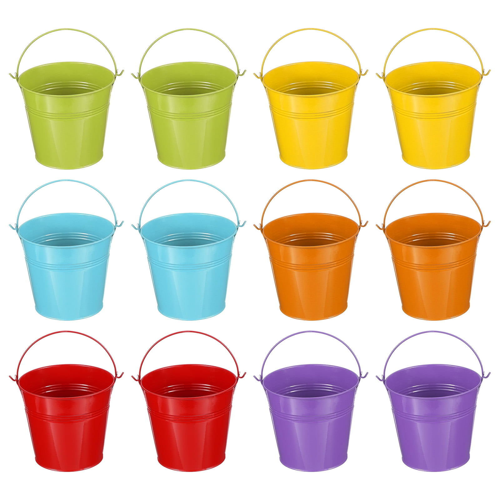 Small Metal Buckets with Handle Mini Galvanized Bucket Colorful Easter ...