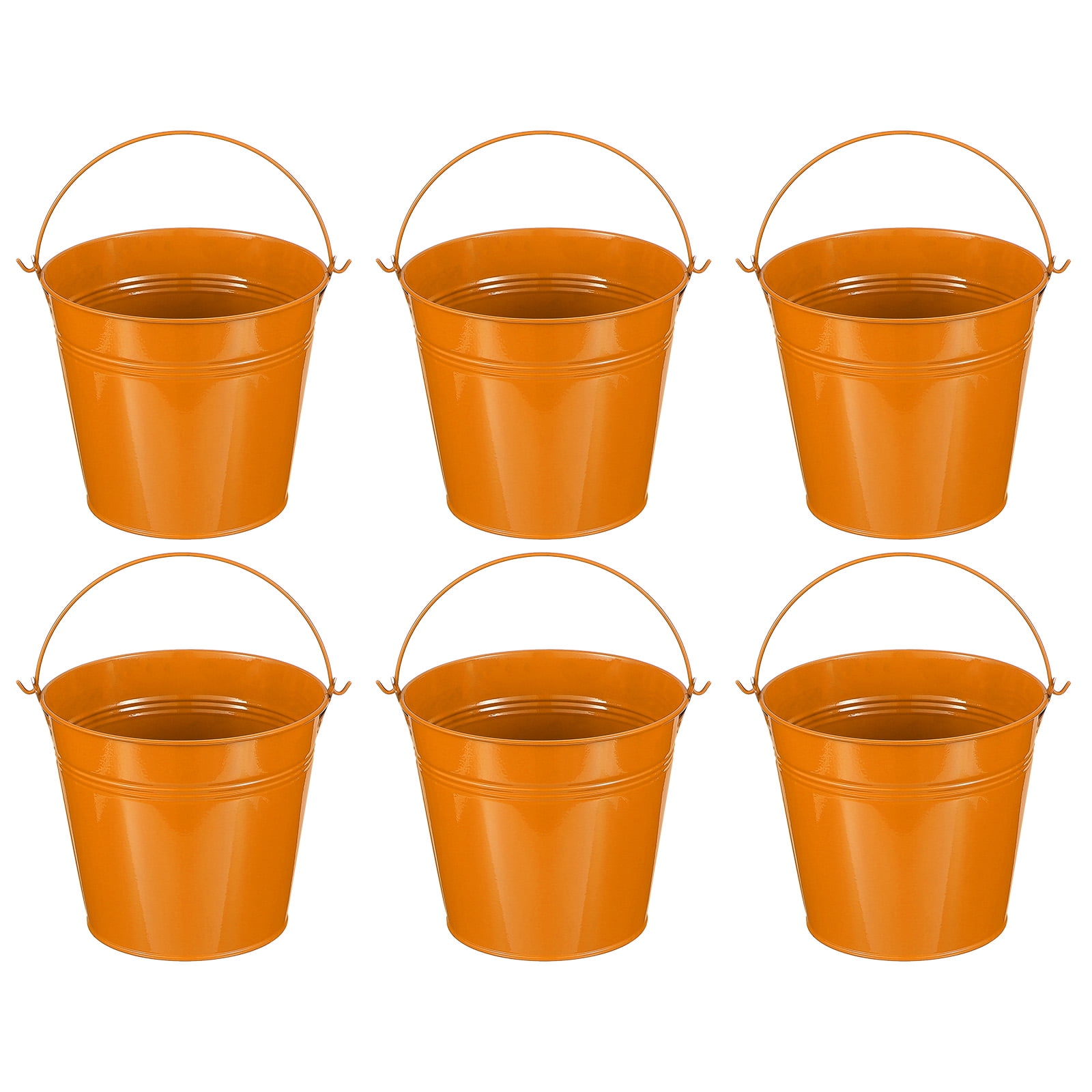 Uxcell Small Metal Buckets with Handles, Mini Galvanized Bucket ...