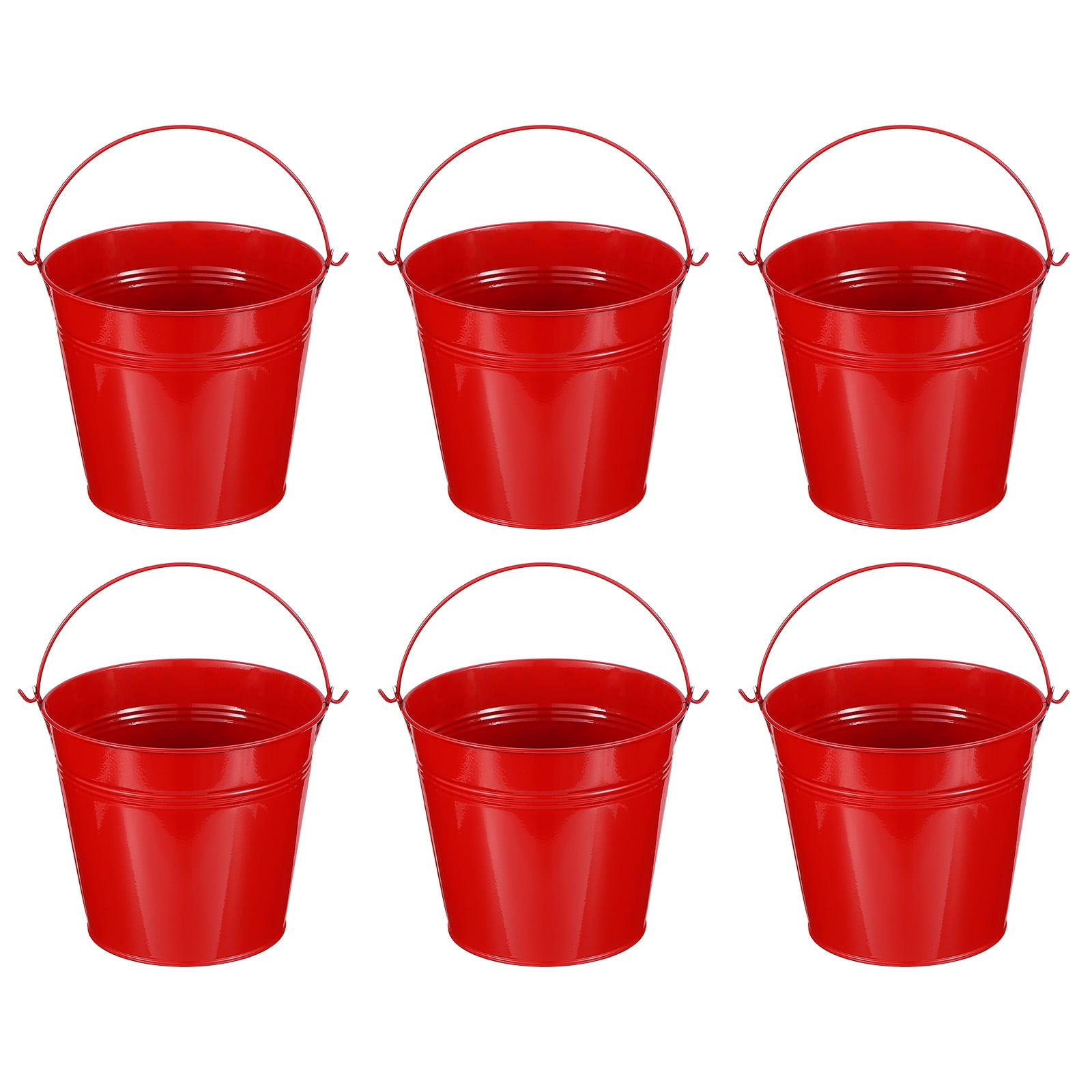 Uxcell Small Metal Buckets with Handles, Mini Galvanized Bucket ...