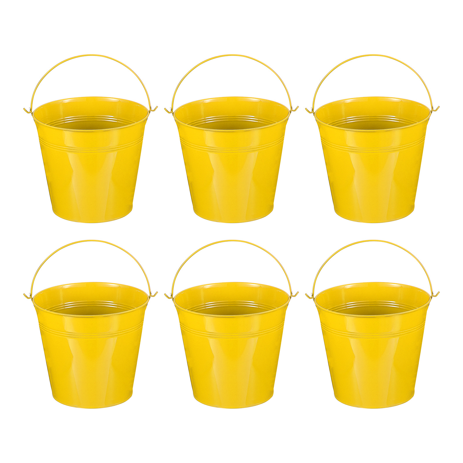 Uxcell Small Metal Buckets with Handles, Mini Galvanized Bucket ...