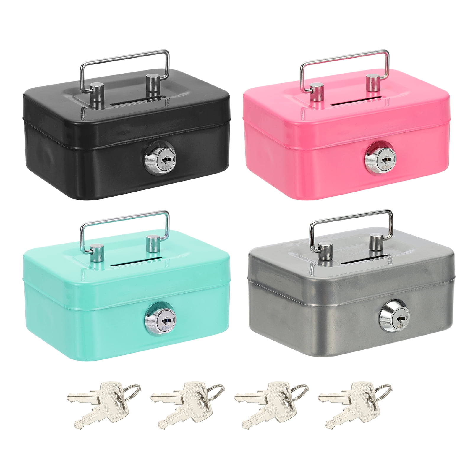 Uxcell Small Money Box, 4 Pcs Mini Safe Box Money Locker Bank Money ...