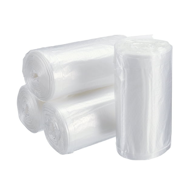 Uxcell Small Plastic Trash Bags 0.5 Gallon Garbage Bags White, 6 Rolls ...