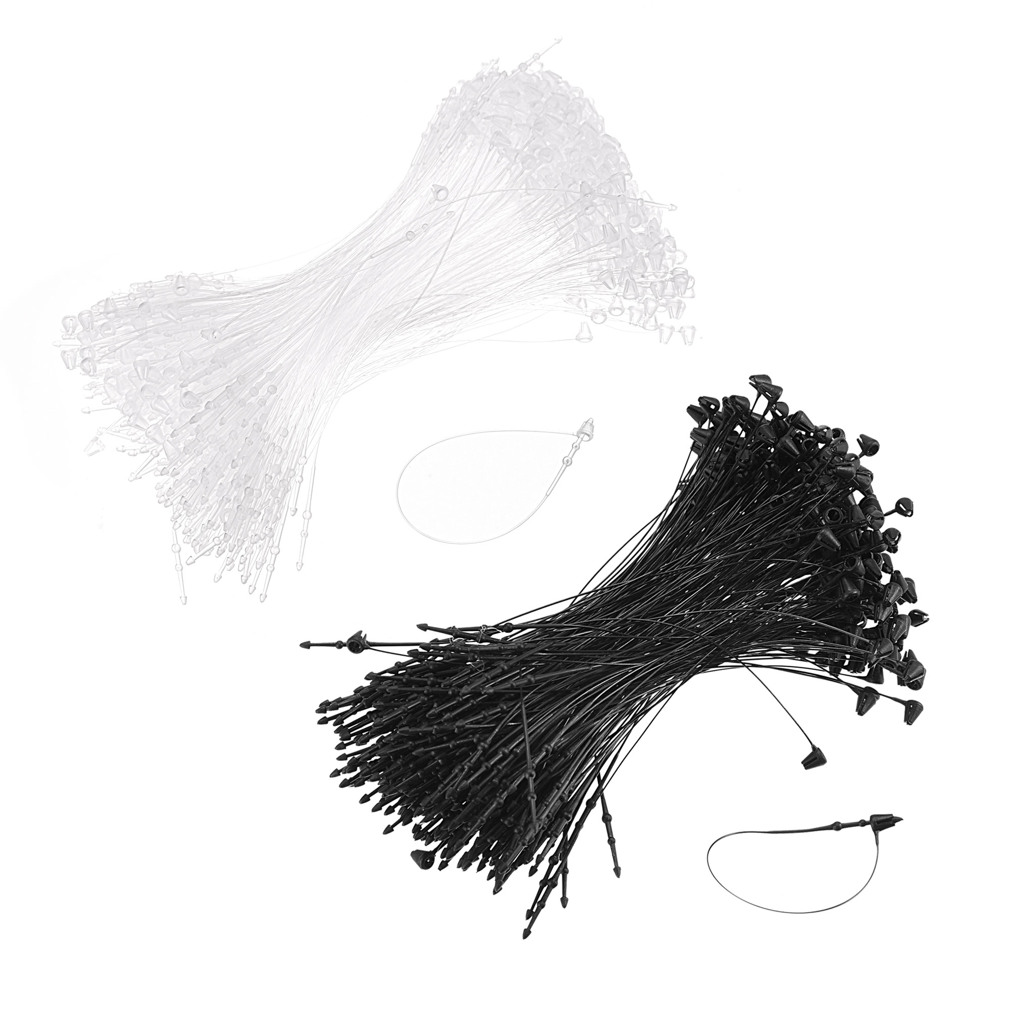 Uxcell Snap Lock Pins Loop Price Tag Fastener Tags Ties black,clear 5 ...