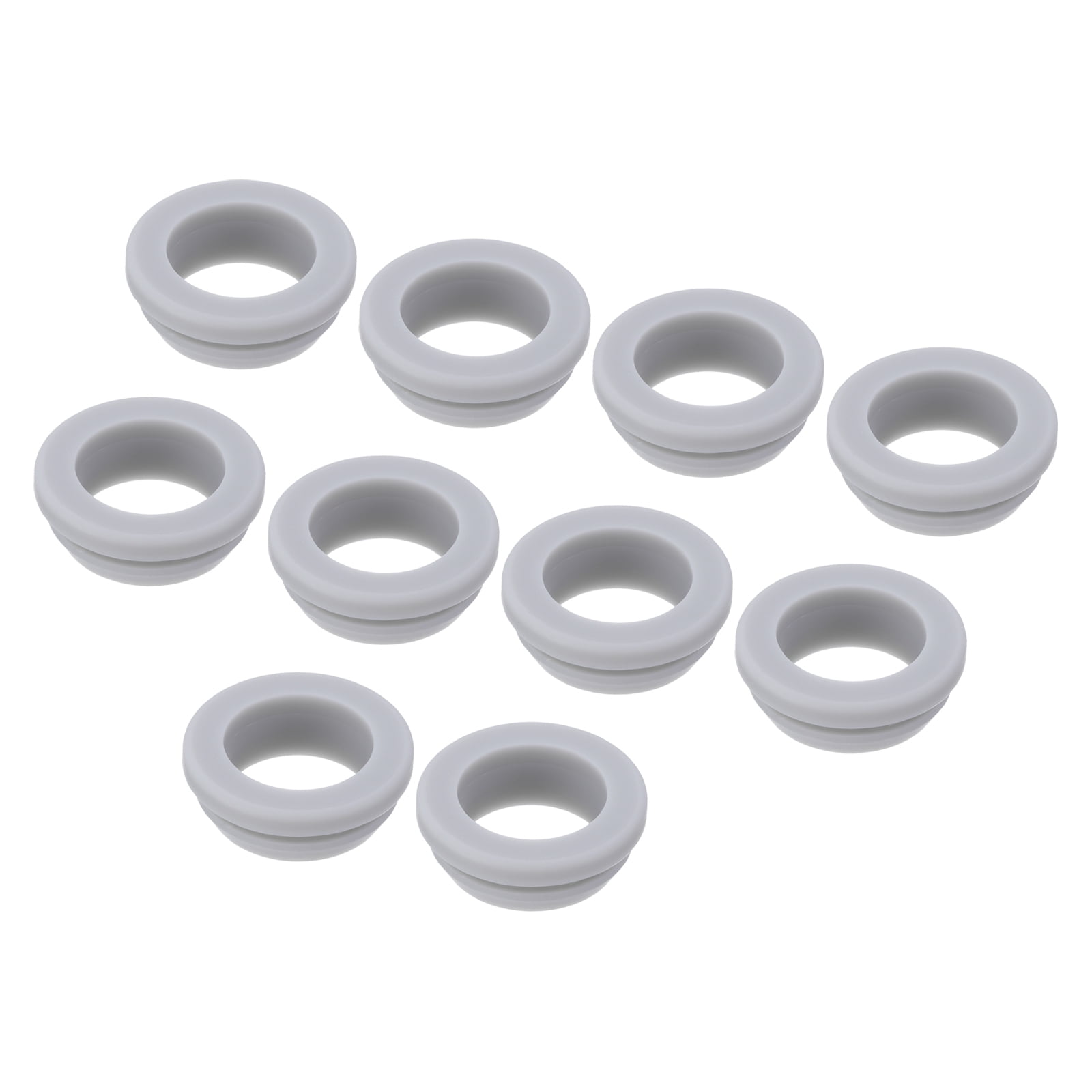 Uxcell Snap Rubber Grommet Plug Mount Grey 23mm x 18.5mm x 2.5mm 10 ...