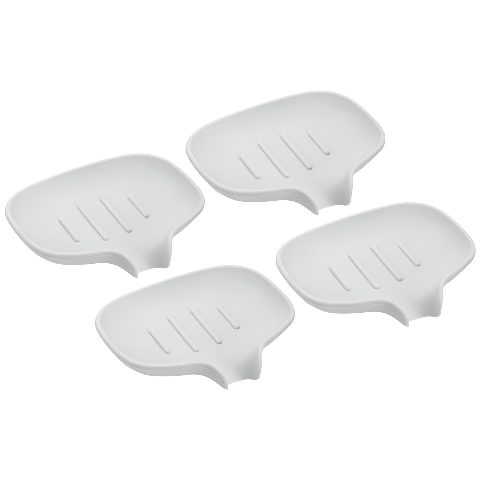 Uxcell Soap Dish with Drain Tray, Silicone Self Draining Waterfall Soap ...