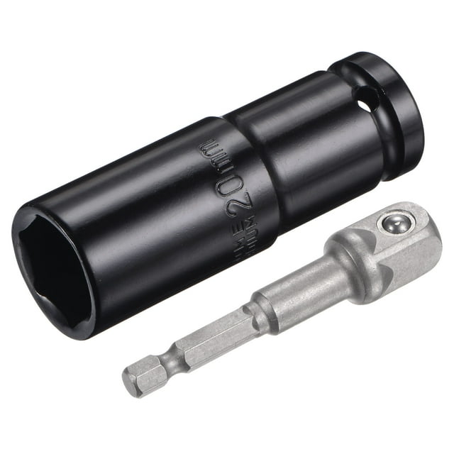 Uxcell Socket Accessory Set, 20mm Deep Socket 1/4" Hex Shank Impact ...