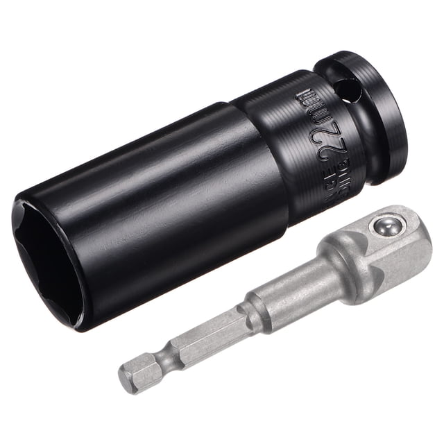 Uxcell Socket Accessory Set, 22mm Deep Socket 1/4" Hex Shank Impact ...