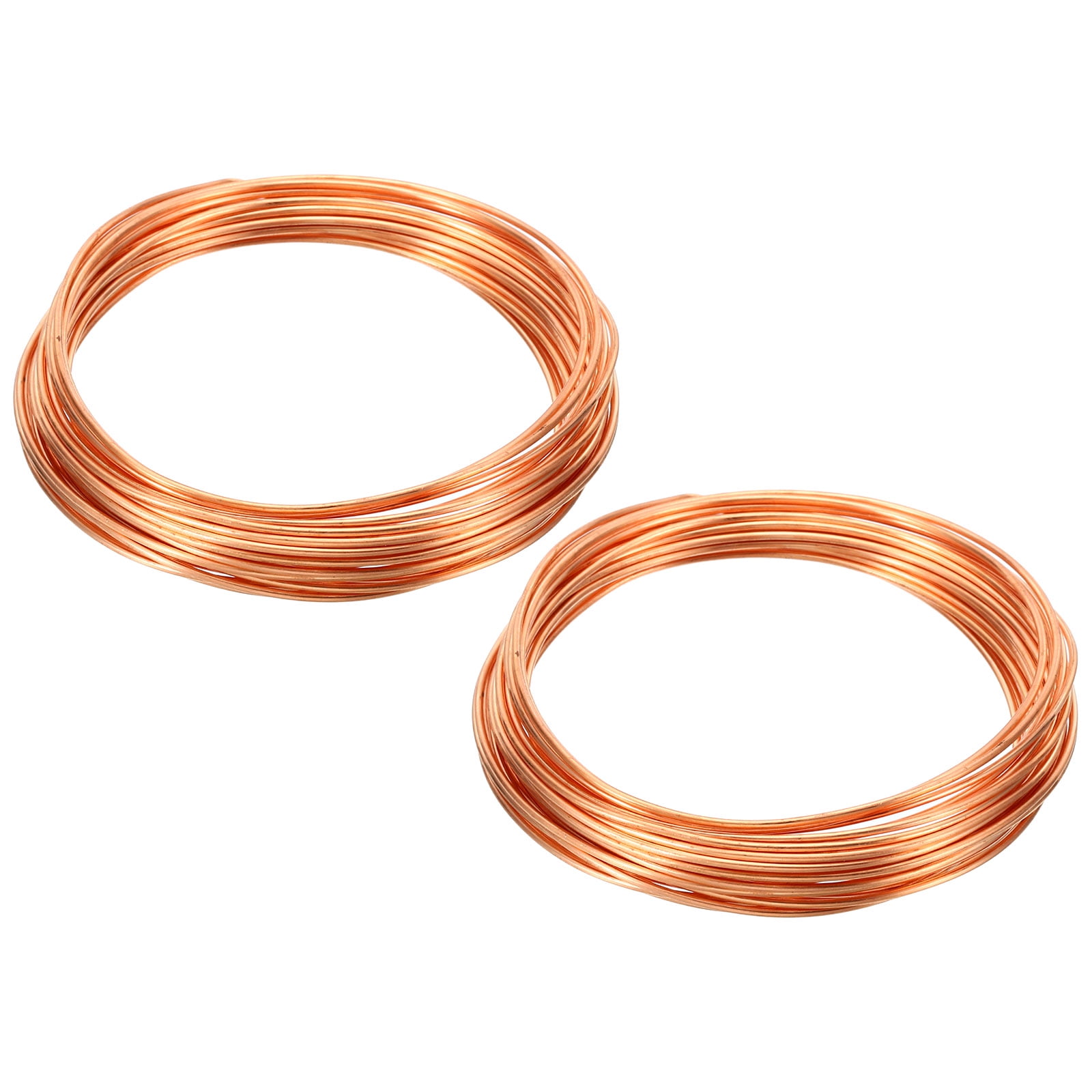 Uxcell Soft Copper Wire, 2Pcs 17Gauge/1.2mm Diameter 6m/19.68ft Spool ...