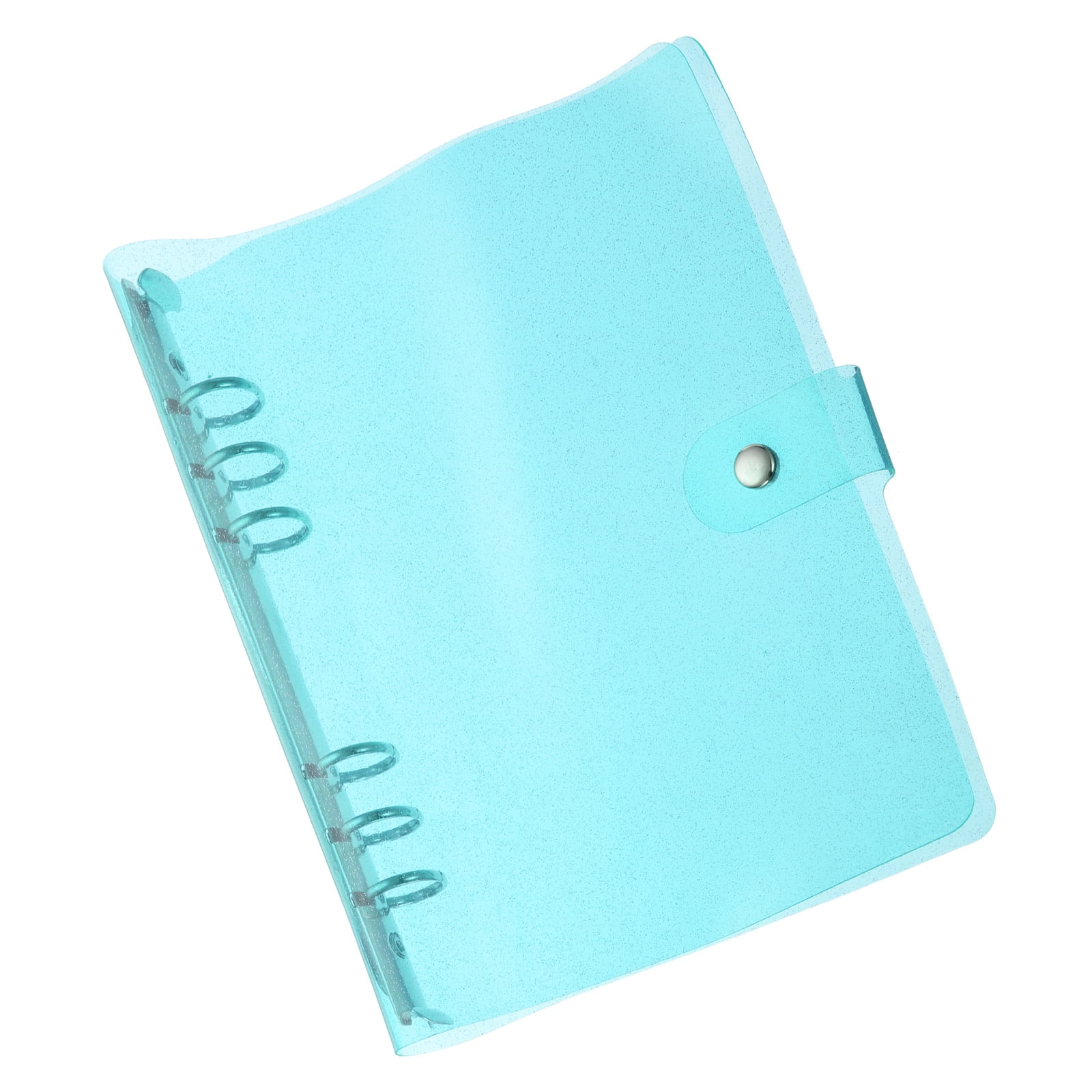 Uxcell A5 Bling Clear Binder Cover with Snap Button Closure, Blue ...