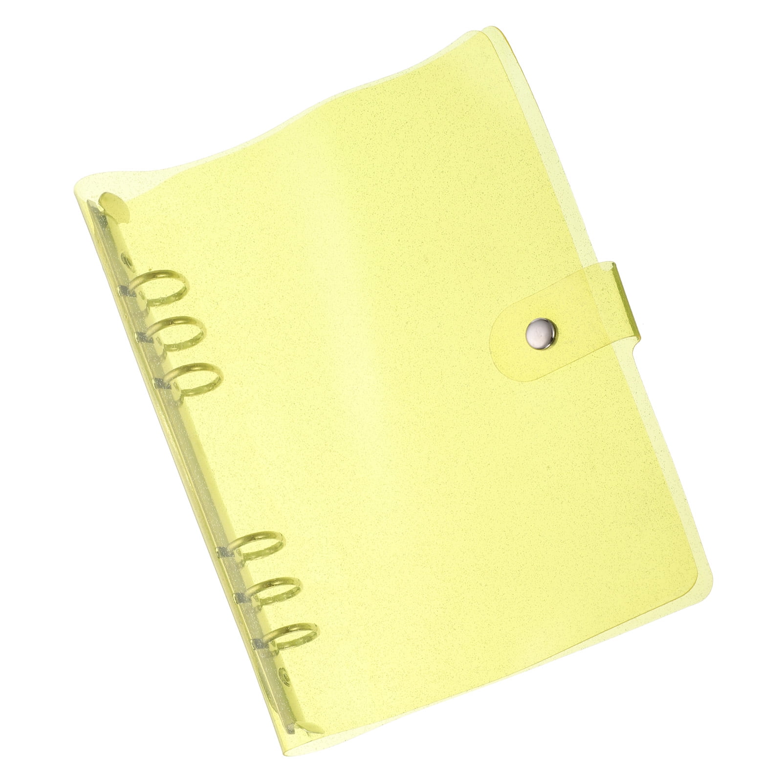Uxcell Soft PVC A5 Bling Clear Binder Cover with Snap Button Closure ...