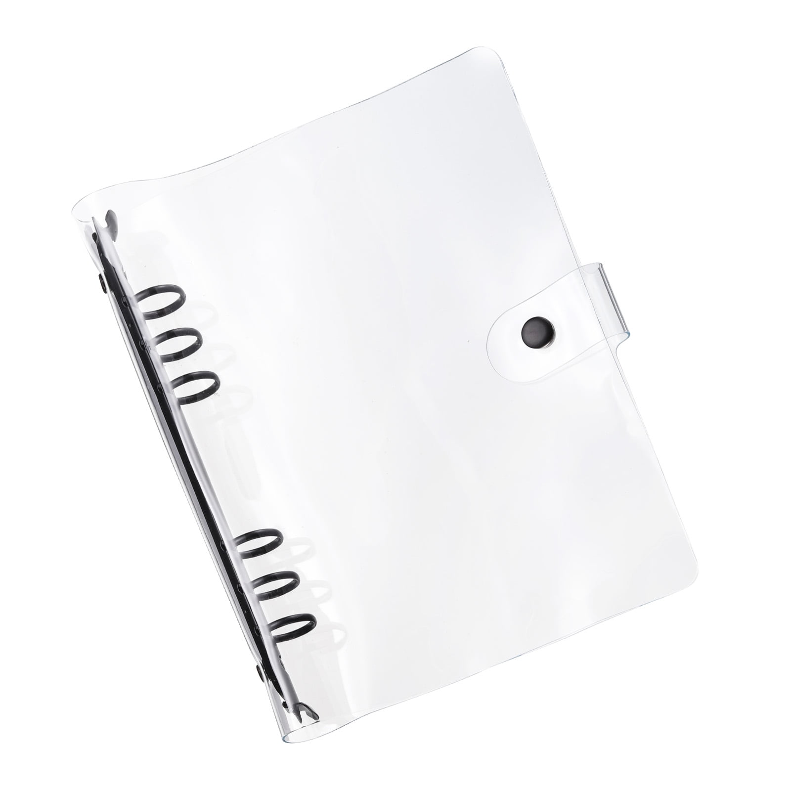 Uxcell Soft A5 Clear Binder Cover with Snap Button Closure 6 Ring ...