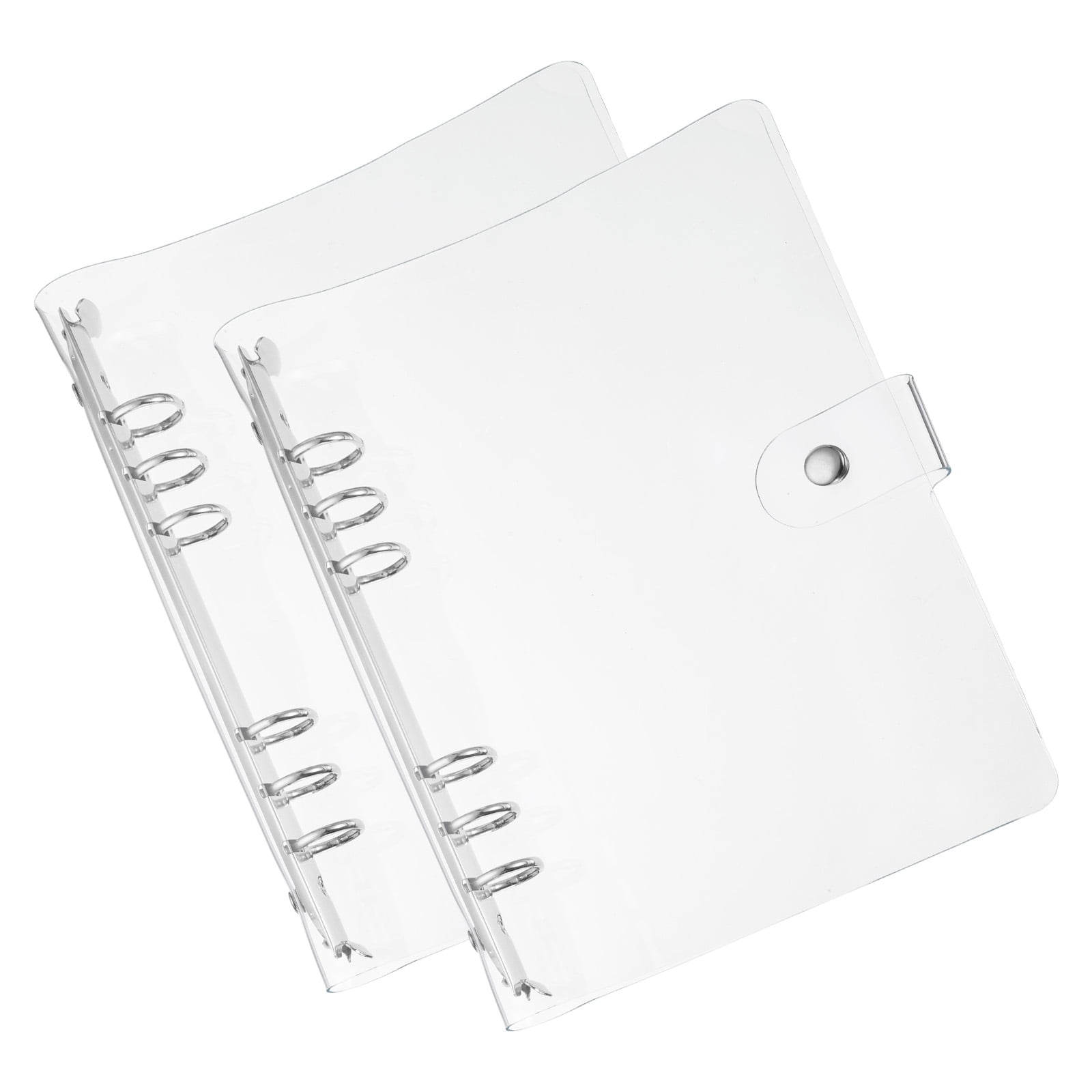 Uxcell Soft A5 Clear Binder Cover with Snap Button Closure 6 Ring ...